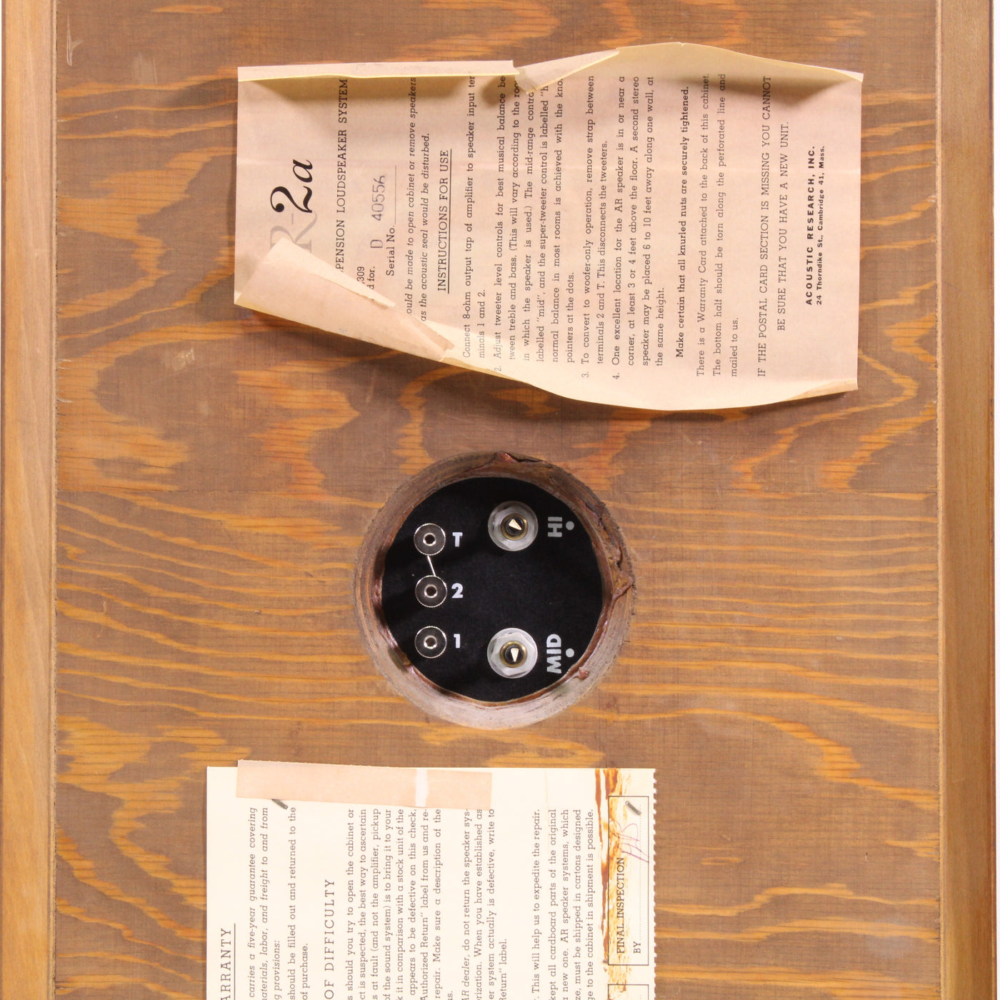 Acoustic Research AR-2A 2-Way Acoustic Suspension Speaker Pair Vintage ...