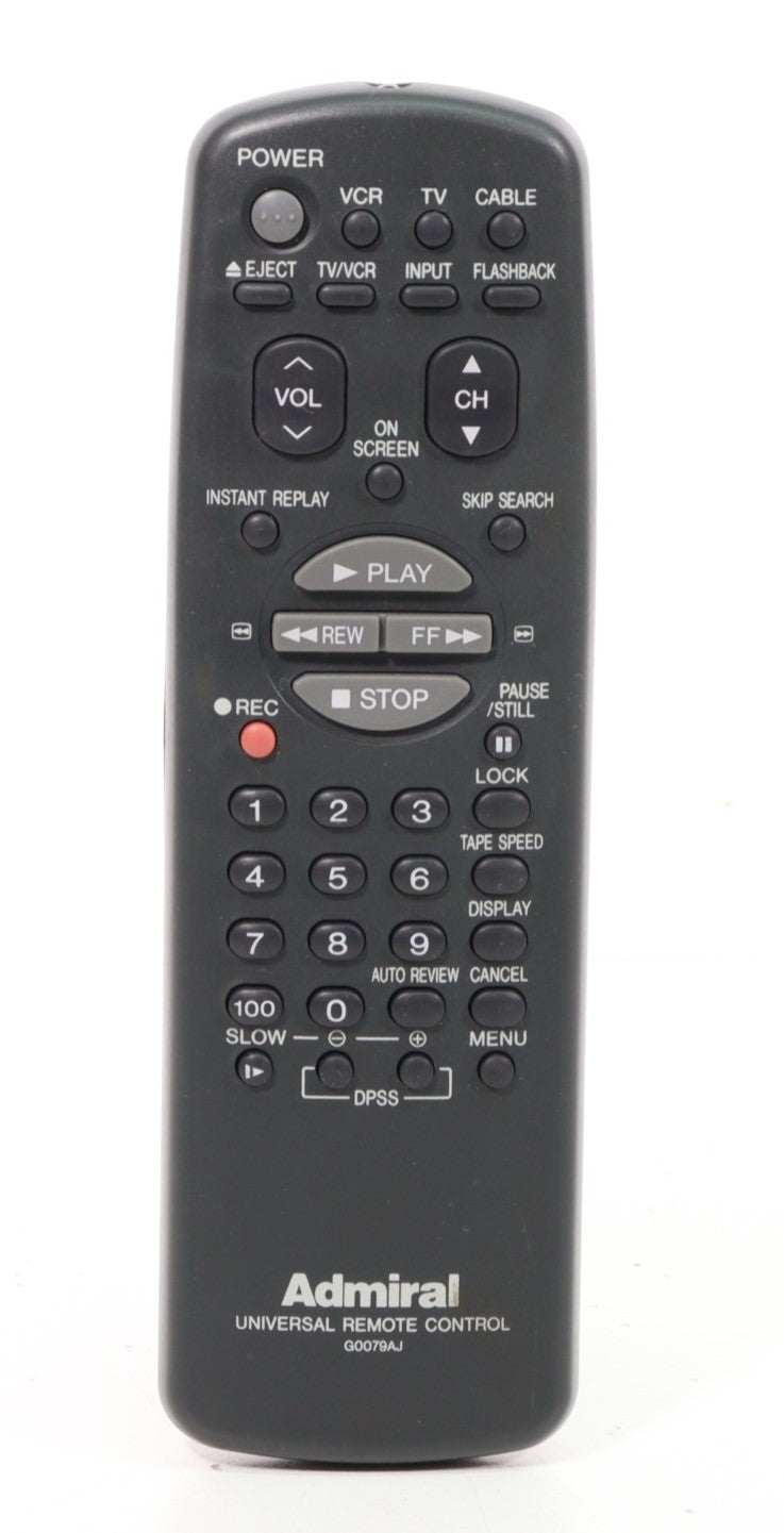 Admiral G0079AJ Universal Remote Control for VCR JSJ 20419