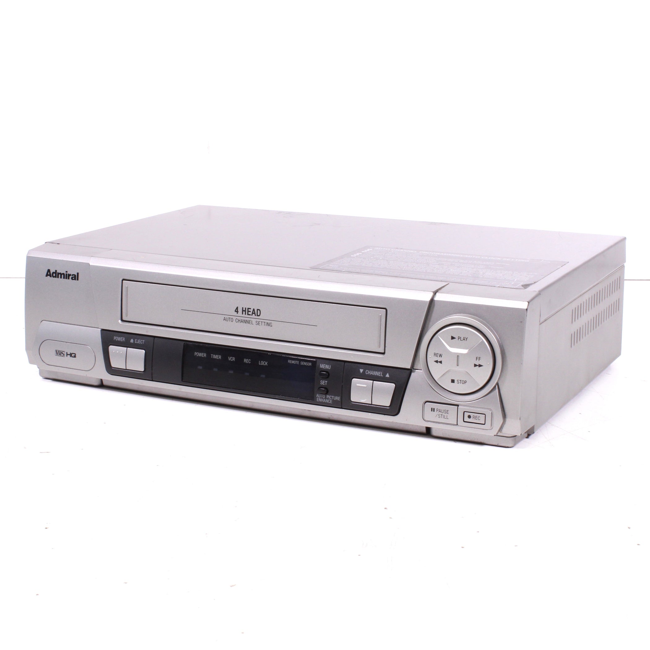 Admiral JSJ 20453 4-Head VCR VHS Player Recorder Auto Channel Setting ...