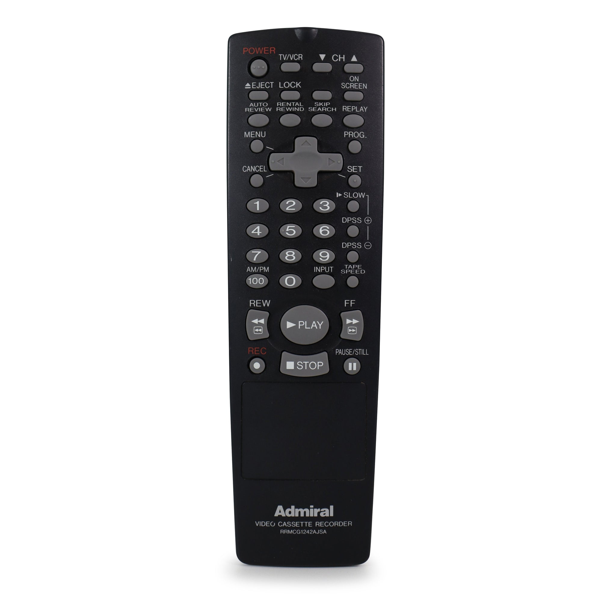 Admiral RRMCG1242AJSA VCR VHS Player Remote Control JSJ20453
