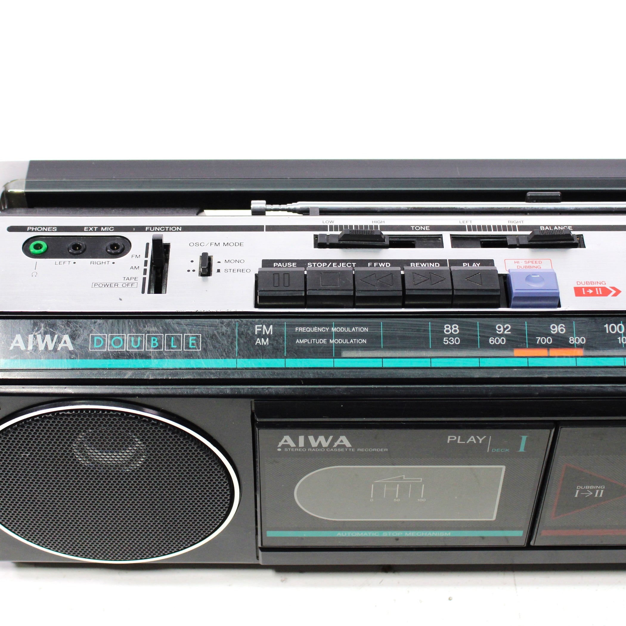 Aiwa CS-W300 Portable Dual Tape Player Stereo Radio Cassette Boombox ...