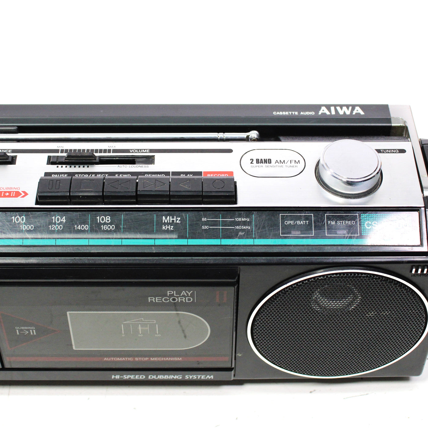 Aiwa CS-W300 Portable Dual Tape Player Stereo Radio Cassette Boombox ...