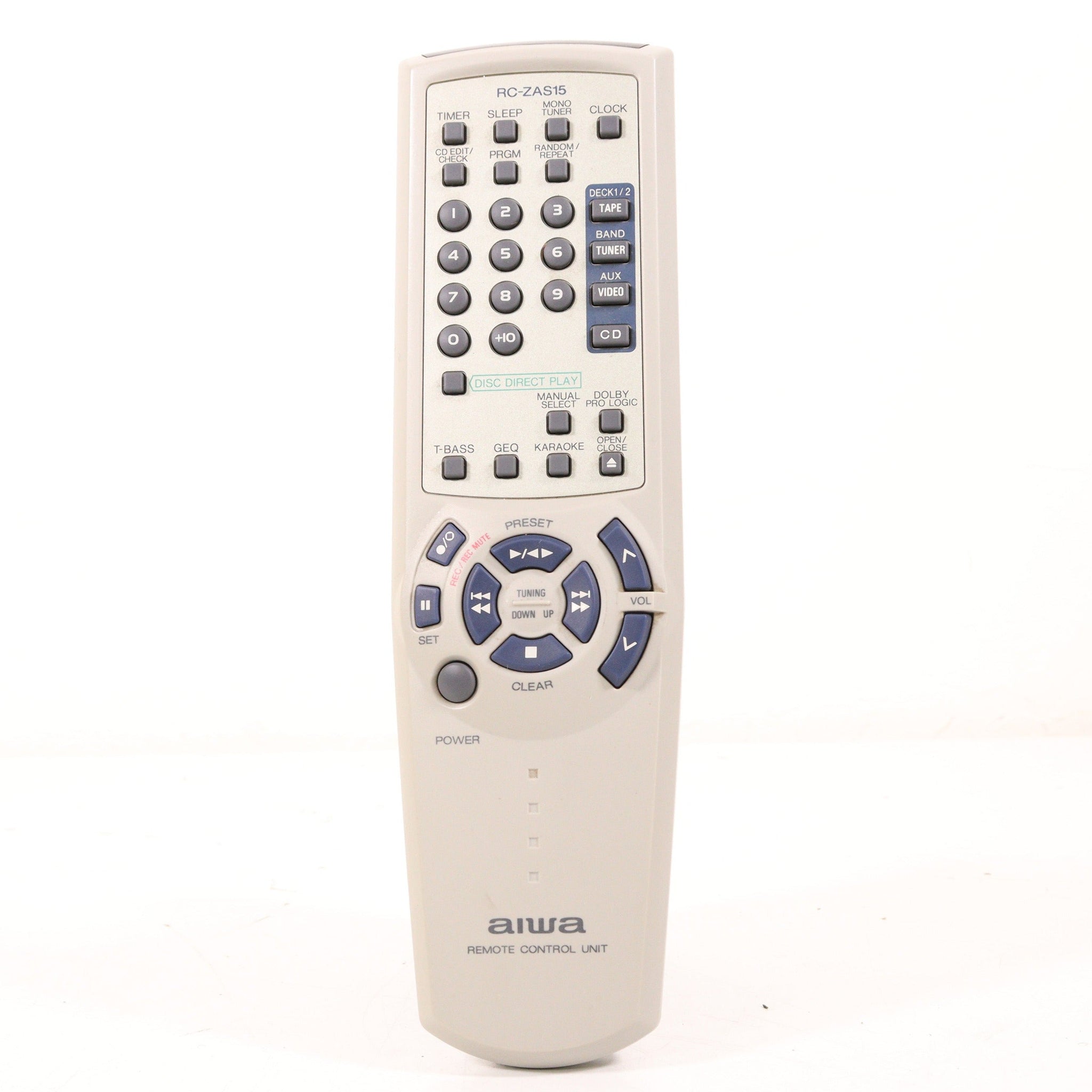 Aiwa RC-ZAS15 Remote Control for CD Stereo Cassette System NSX-DS8 and