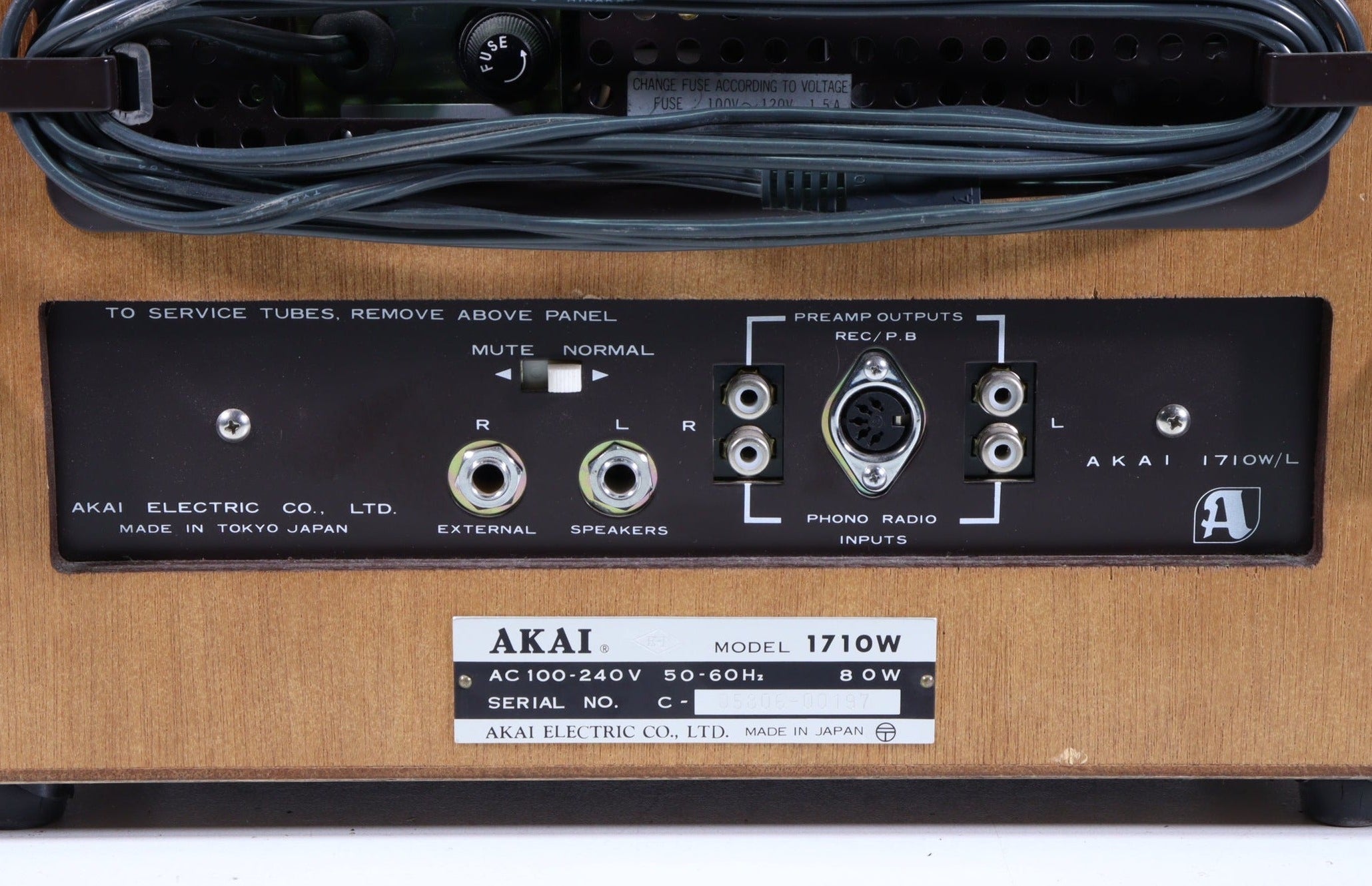 Akai 1710W 4-Track Reel-to-Reel Stereo Recorder with Original Wooden C ...