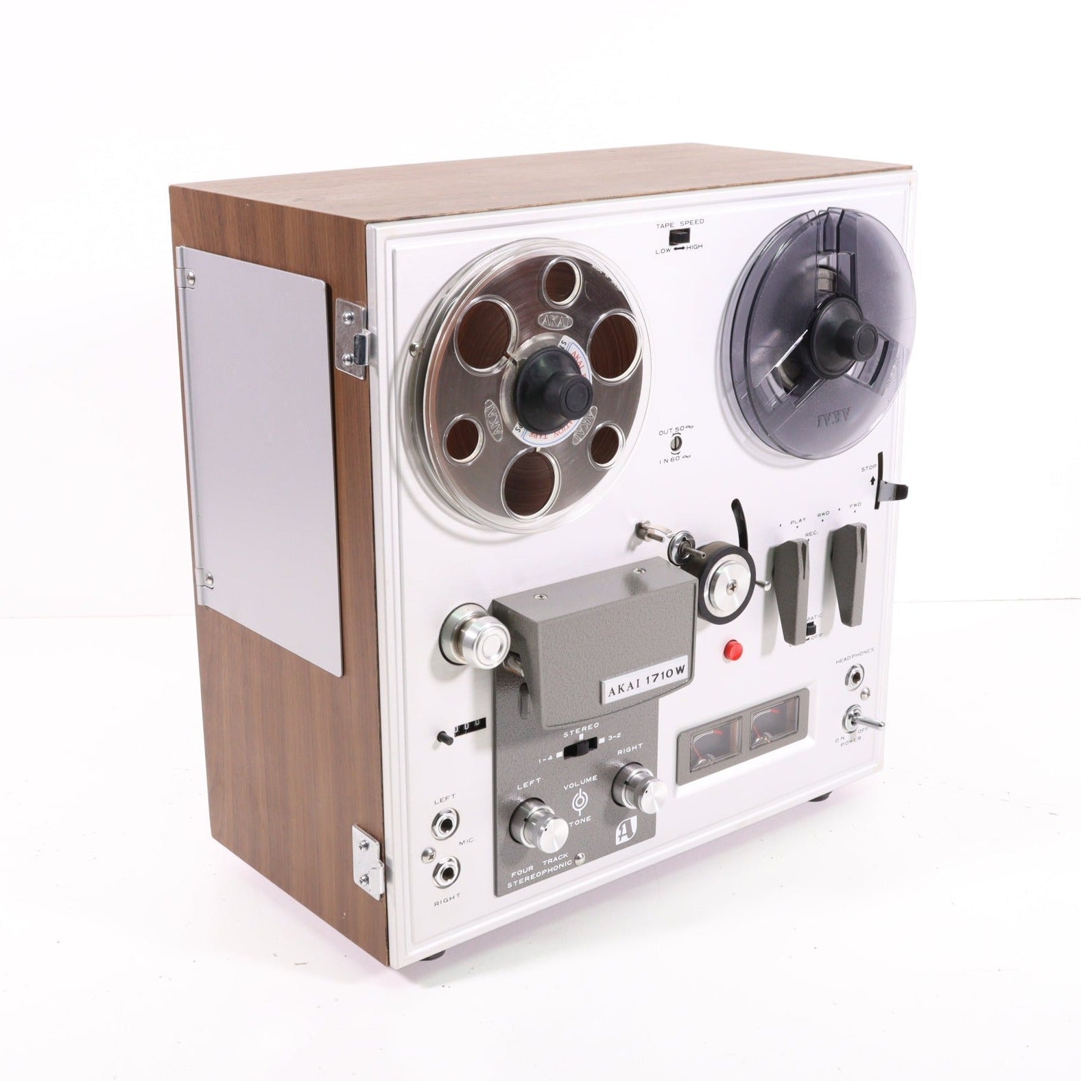 Akai 1710W 4-Track Reel-to-Reel Stereo Recorder with Original Wooden C