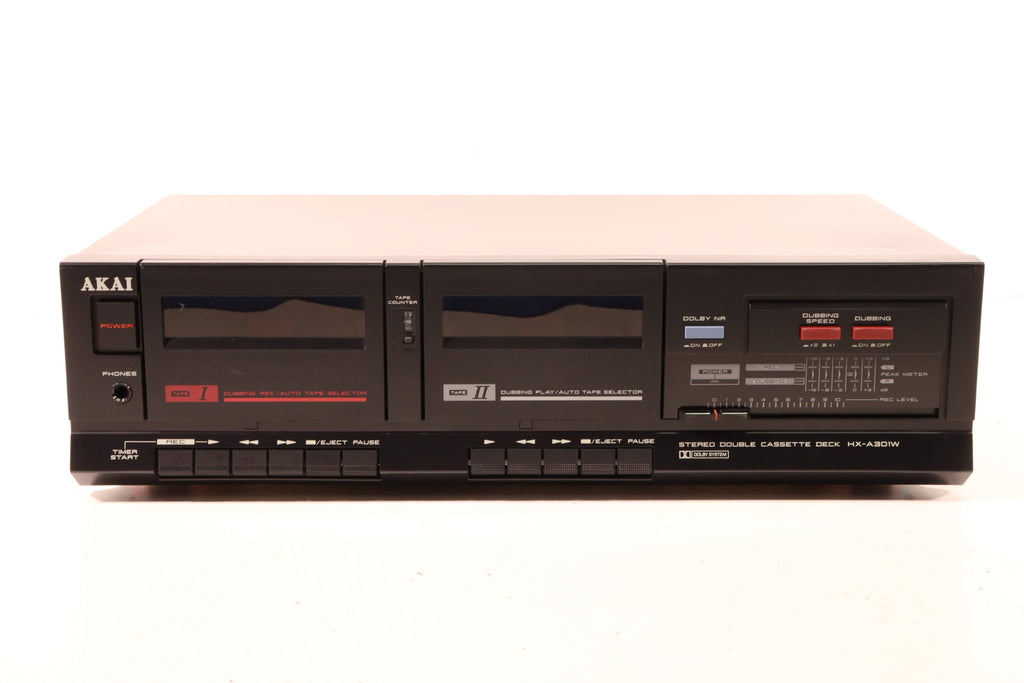 Akai HX-A301W Stereo Double Cassette Deck (Black)