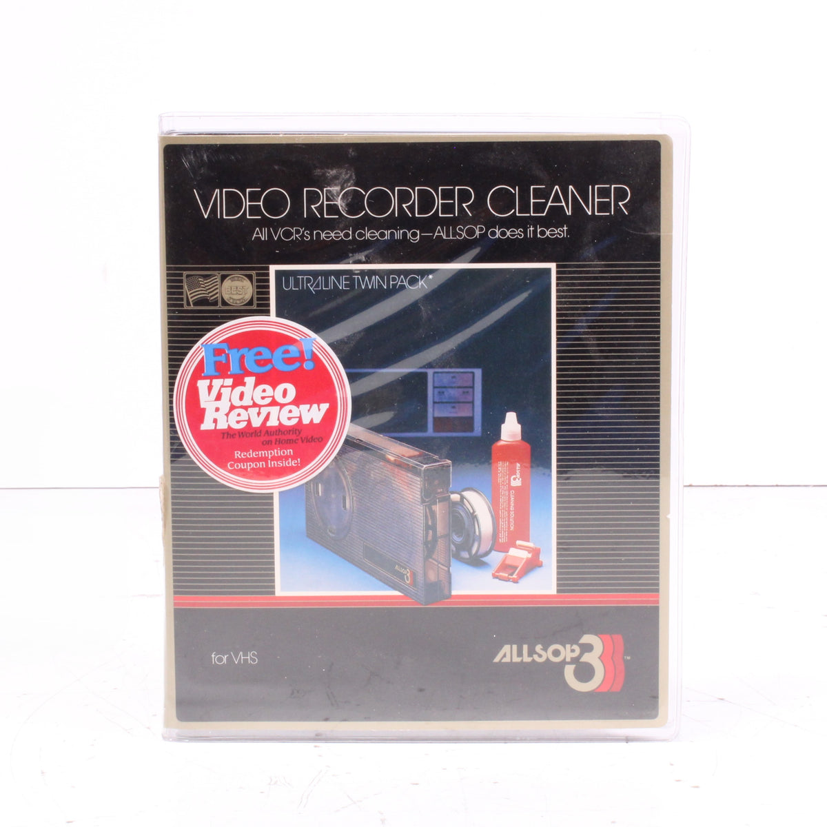 Allsop 3 VHS Video Recorder Cleaner Kit Wet-Type Head Cleaning System ...