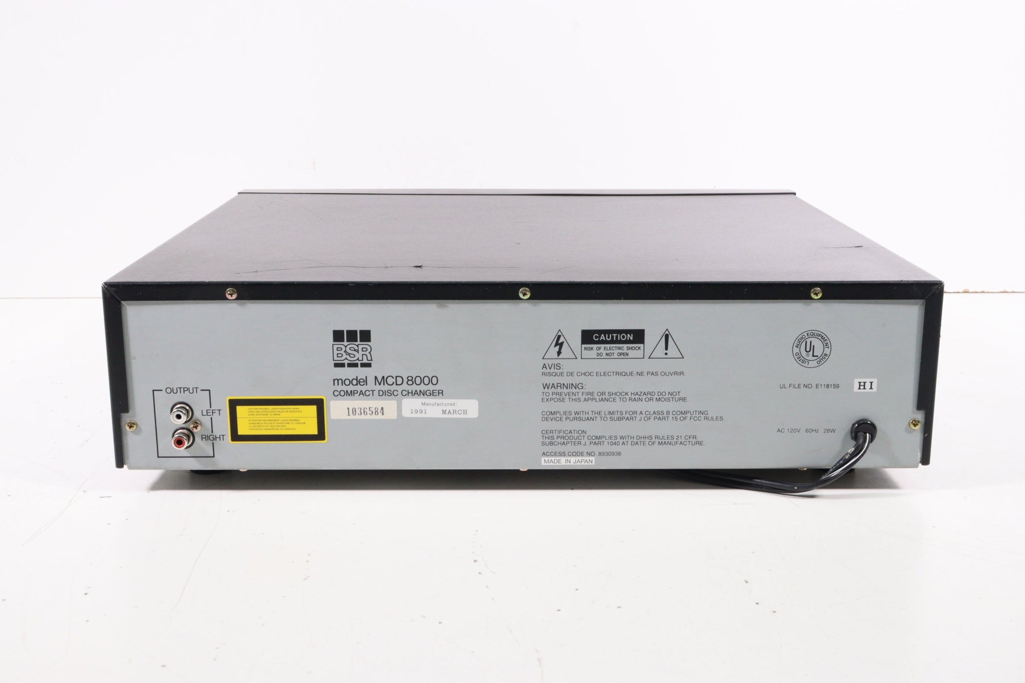 BSR MCD 8000 6-Disc Magazine CD Compact Disc Changer — SpenCertified