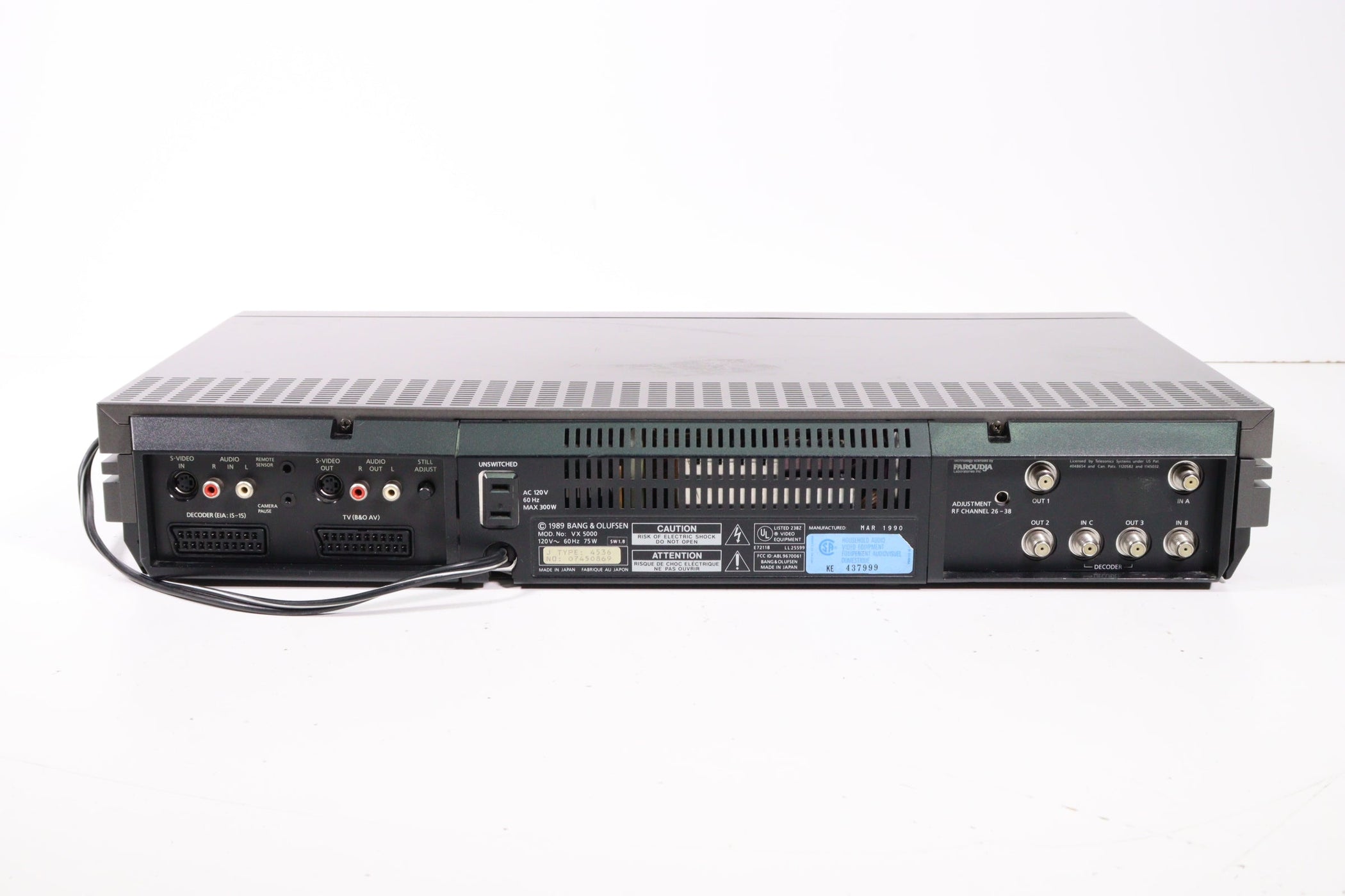Bang & Olufsen Beocord VX 5000 VHS Video Recorder Player (NO REMOTE ...