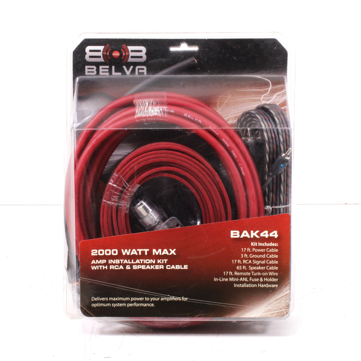 Belva BAK44 4 Gauge Premium (CCA) Complete Amplifier Wiring Kit with R ...