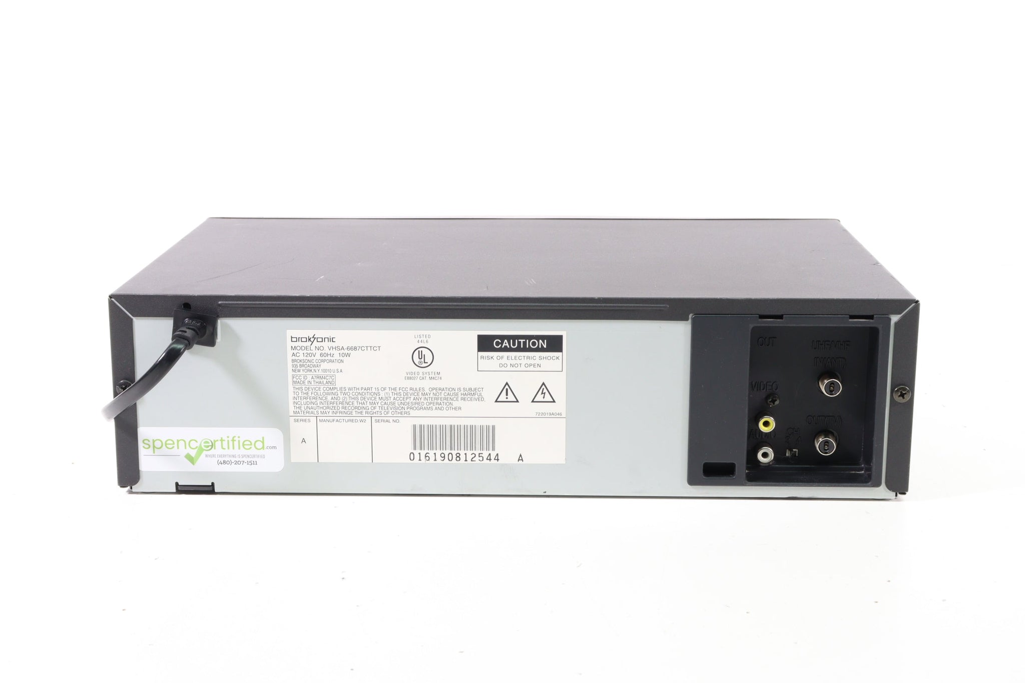 Broksonic VHSA-6687CTTCT VCR VHS Player with Digital Auto Tracking