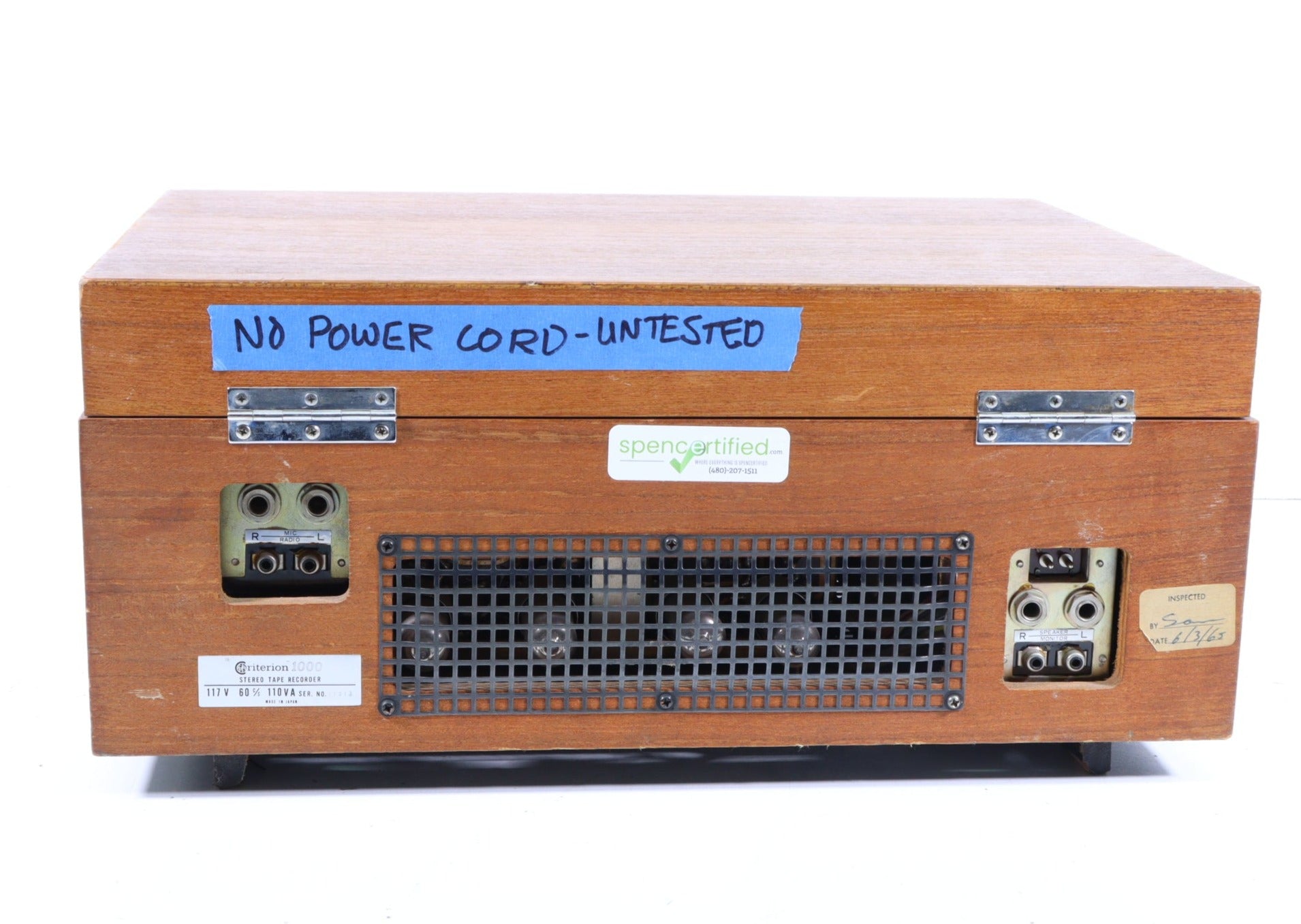 Criterion 1000 Stereo 4-Track Reel-to-Reel Tape Recorder with Original