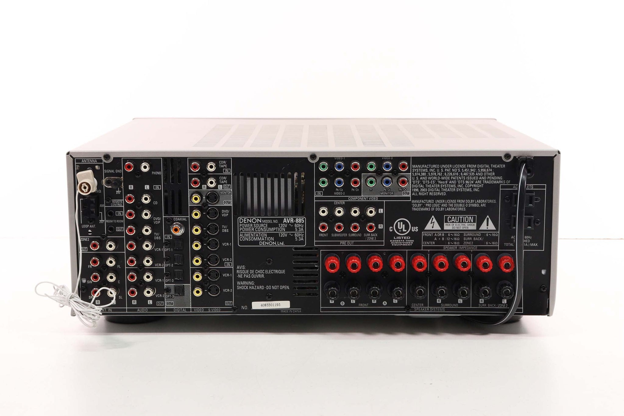 DENON AVR-885 AV Surround Receiver (NO REMOTE)