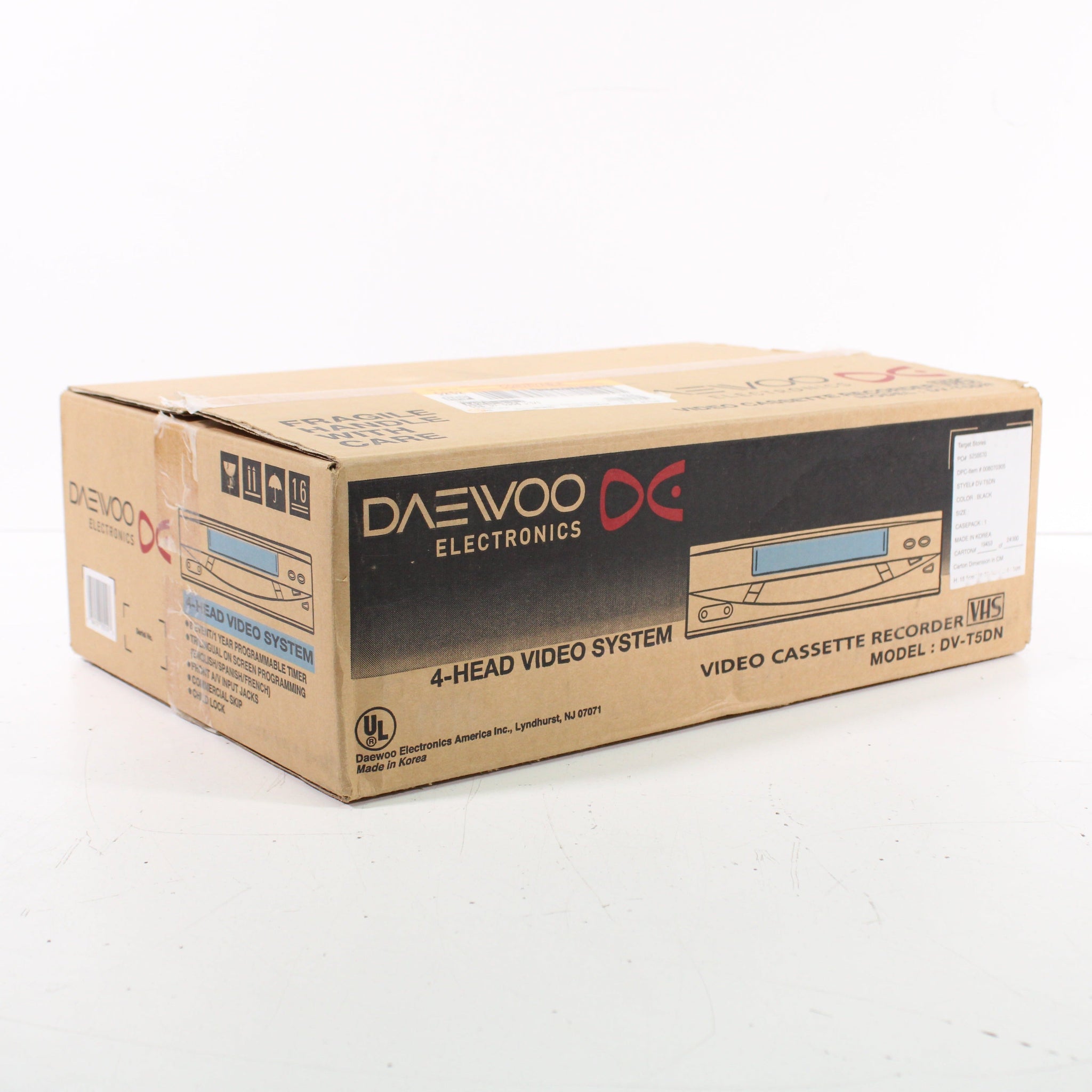 DaeWoo DV-T5DN 4-Head VCR VHS Player Recorder with High Speed Rewind ...