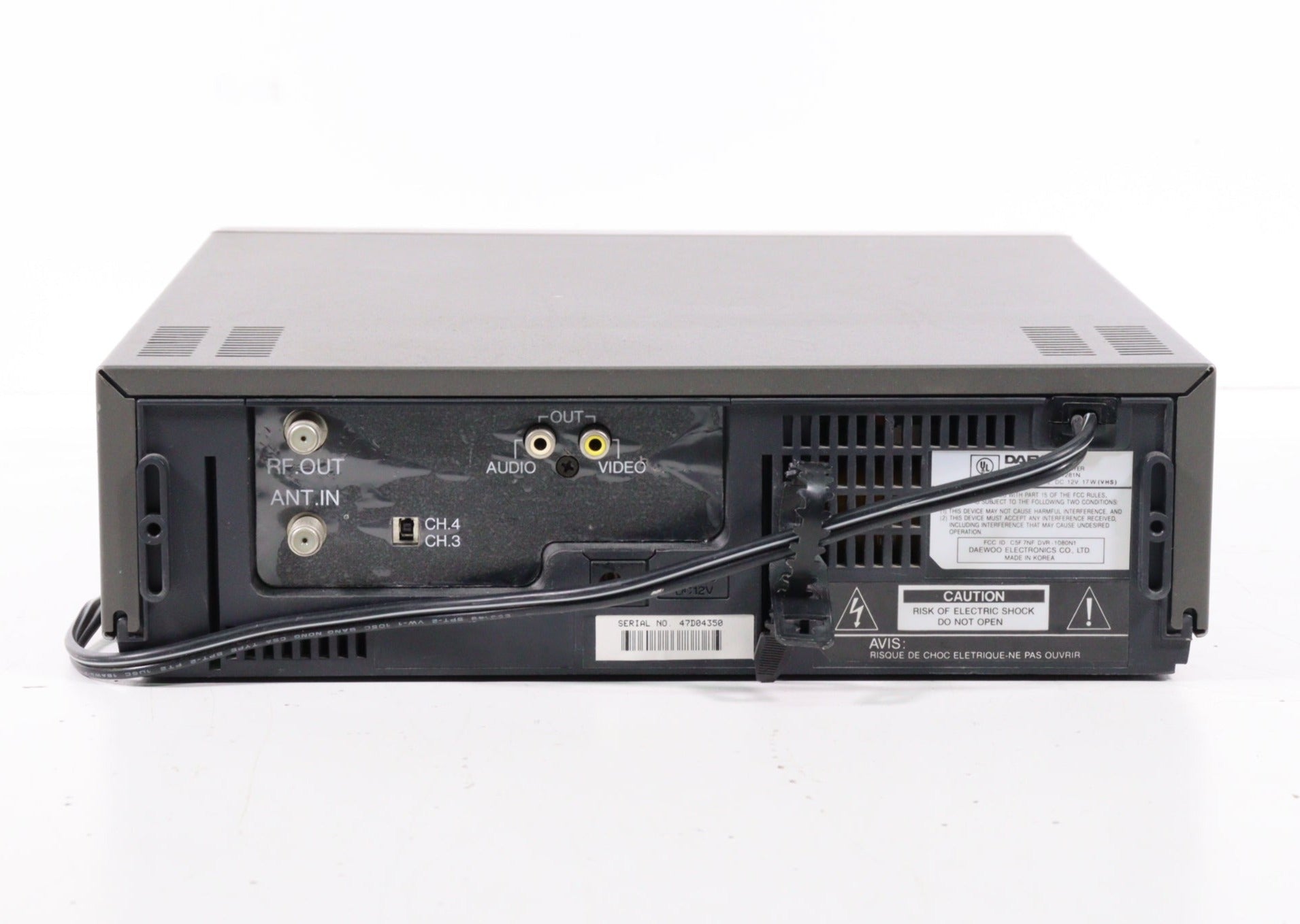 Daewoo DVP-1281N Titanium Coated Drum VCR Video Cassette Player ...
