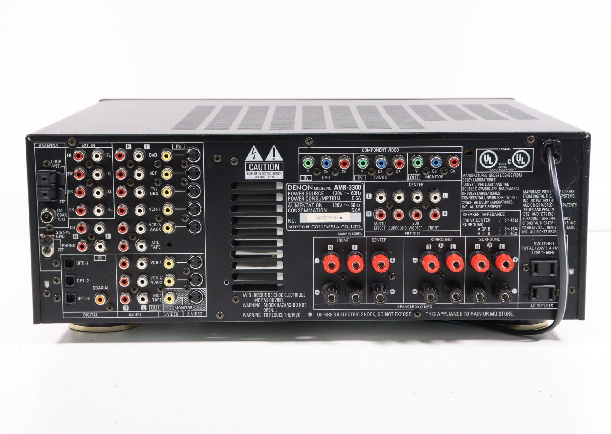 Denon AVR-3300 AV Surround Receiver (NO REMOTE) — SpenCertified