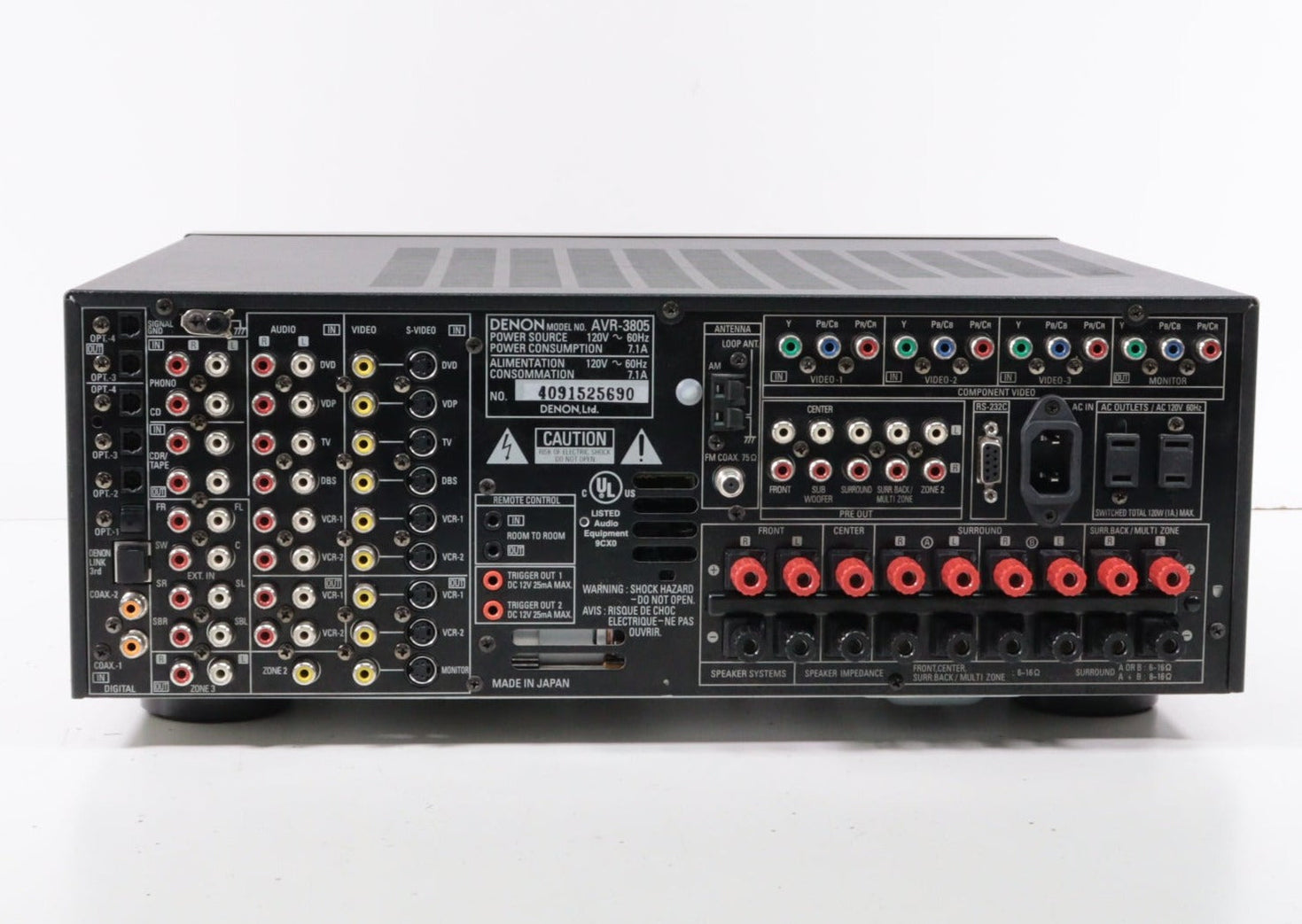 Denon AVR-3805 Audio Video Surround Receiver (NO REMOTE) — SpenCertified