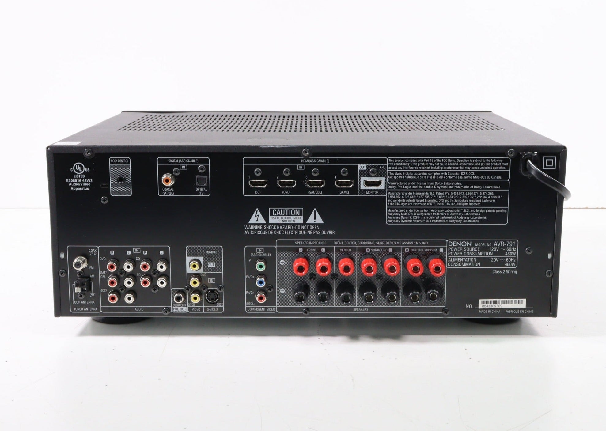 Denon AVR-791 AV Surround Receiver with HDMI, USB (NO REMOTE ...
