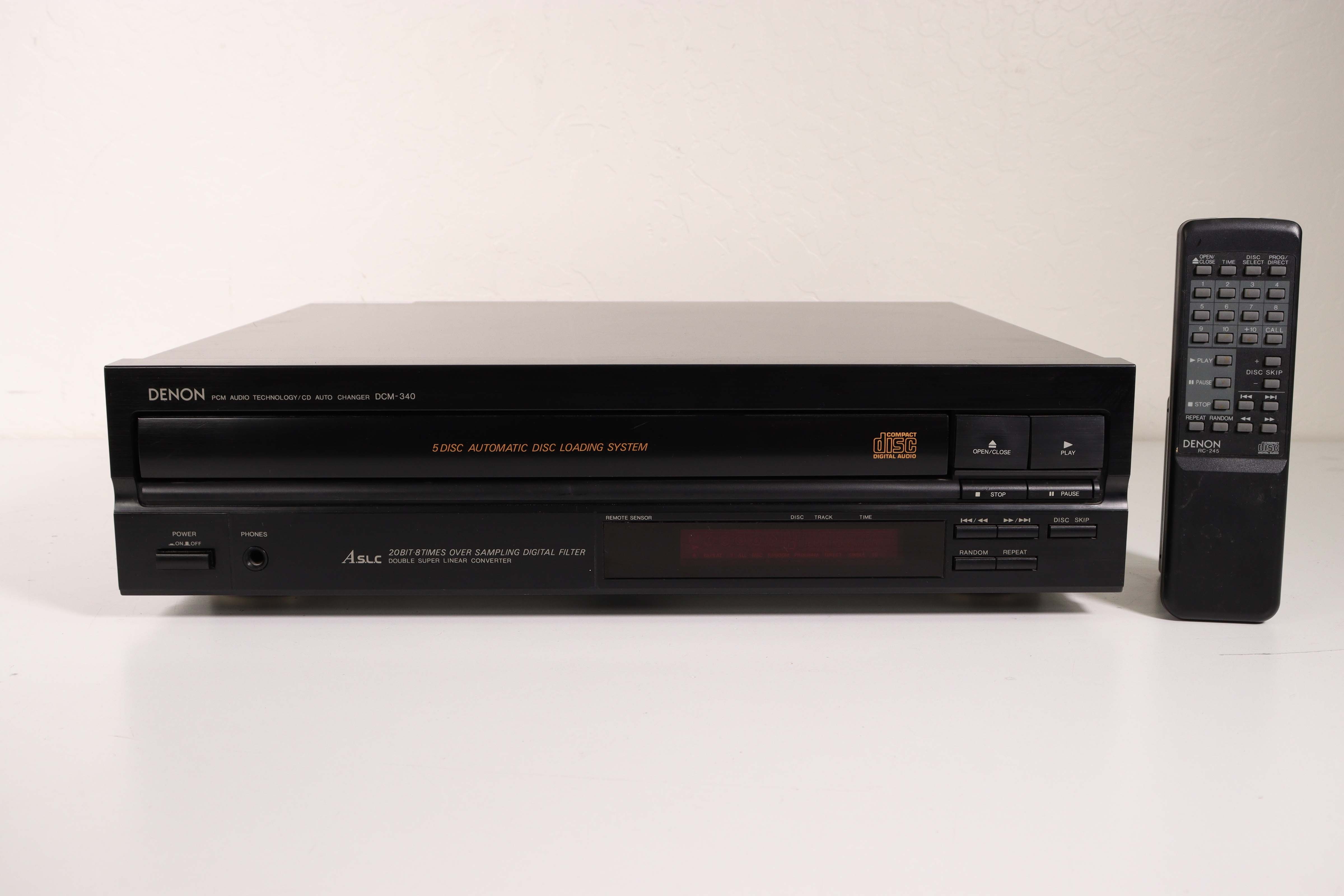 Denon DCM-340 5-Disc CD Player Auto Changer PCM Audio Technology