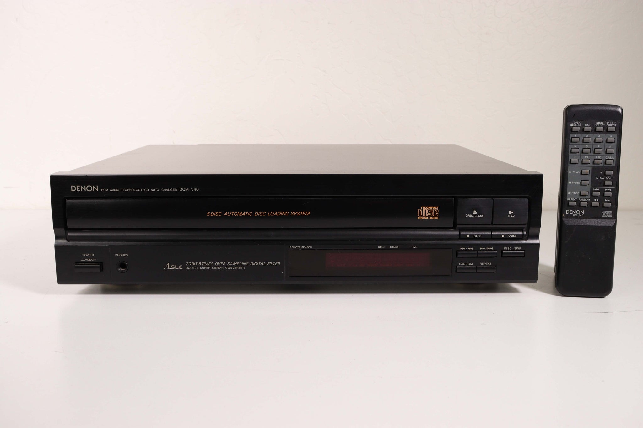 Denon DCM-340 5-Disc CD Player Auto Changer PCM Audio Technology
