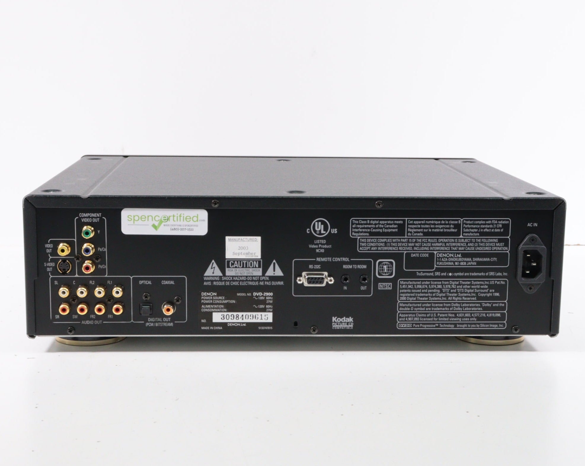 Denon DVD-2900 SACD Super Audio CD DVD Player with Pure Progressive