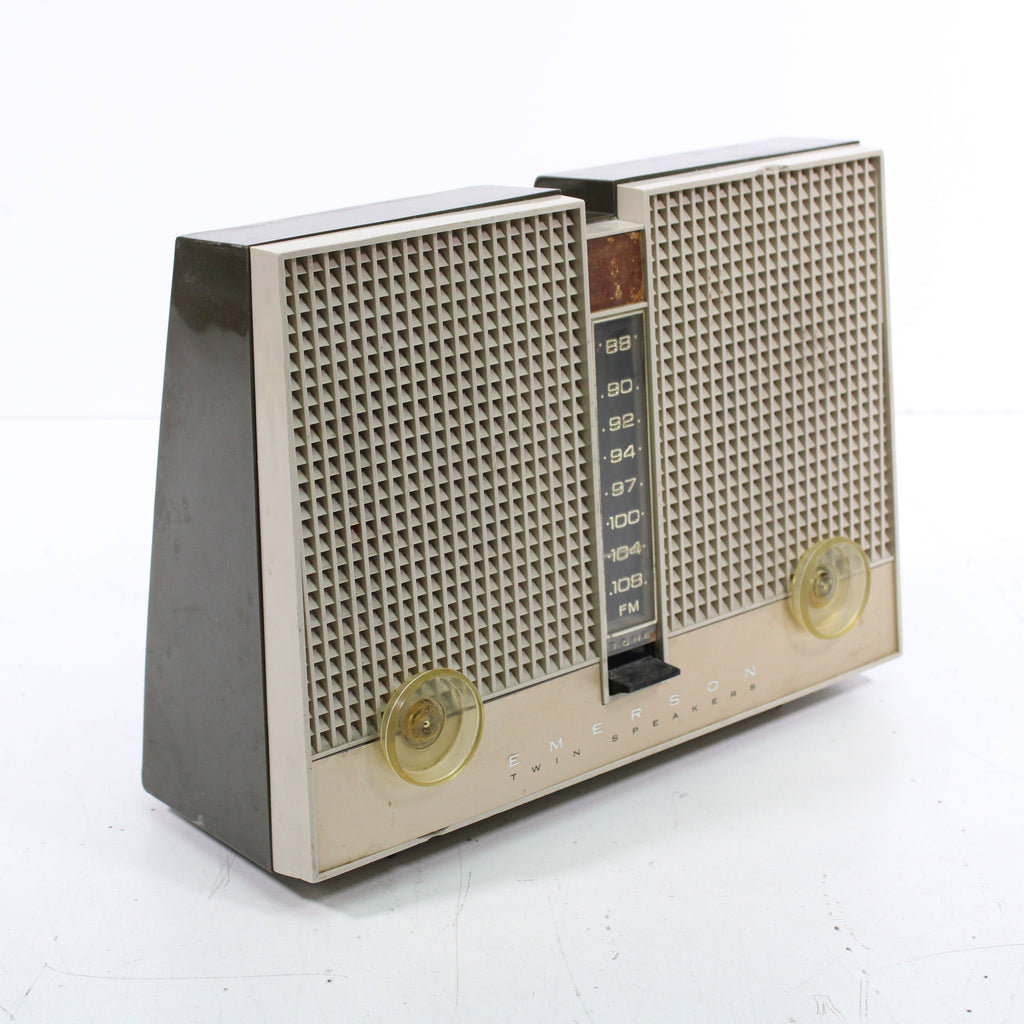 Emerson G-1707 Vintage Portable AM FM Radio Twin Speakers
