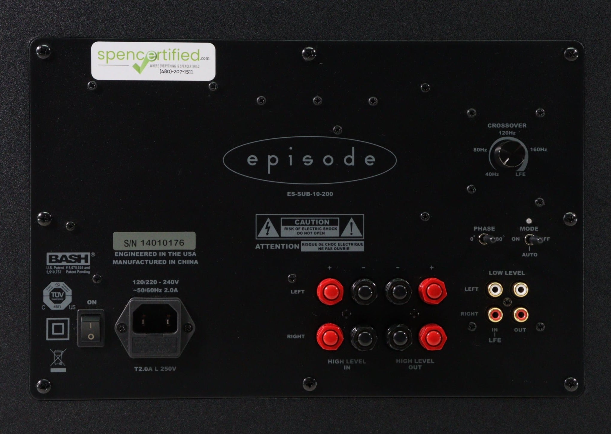 Episode ES-SUB-10-200 Ported Series Powered Subwoofer