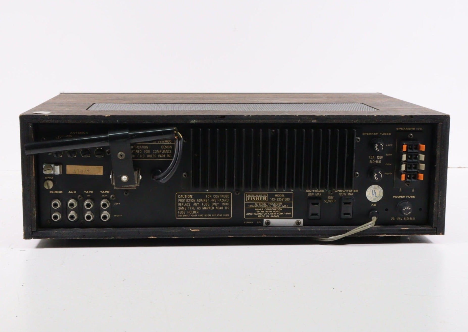 Fisher 143-92521600 Vintage 2-Channel AM FM Stereo Receiver Wood Case ...