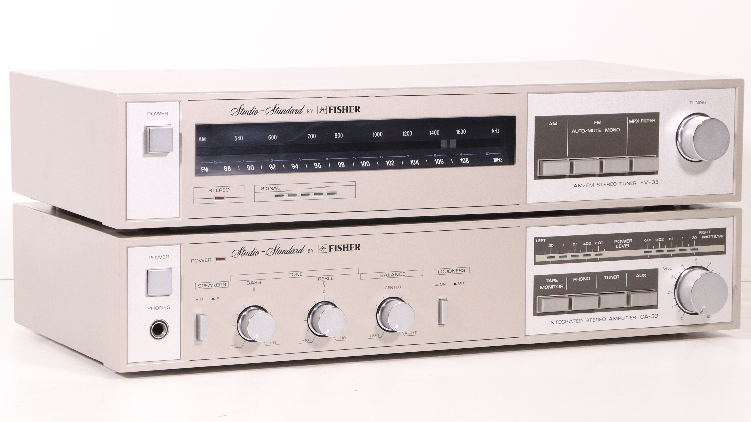 Fisher Audio System Bundle Pair FM-33 Stereo Tuner and CA-33 Stereo Am ...
