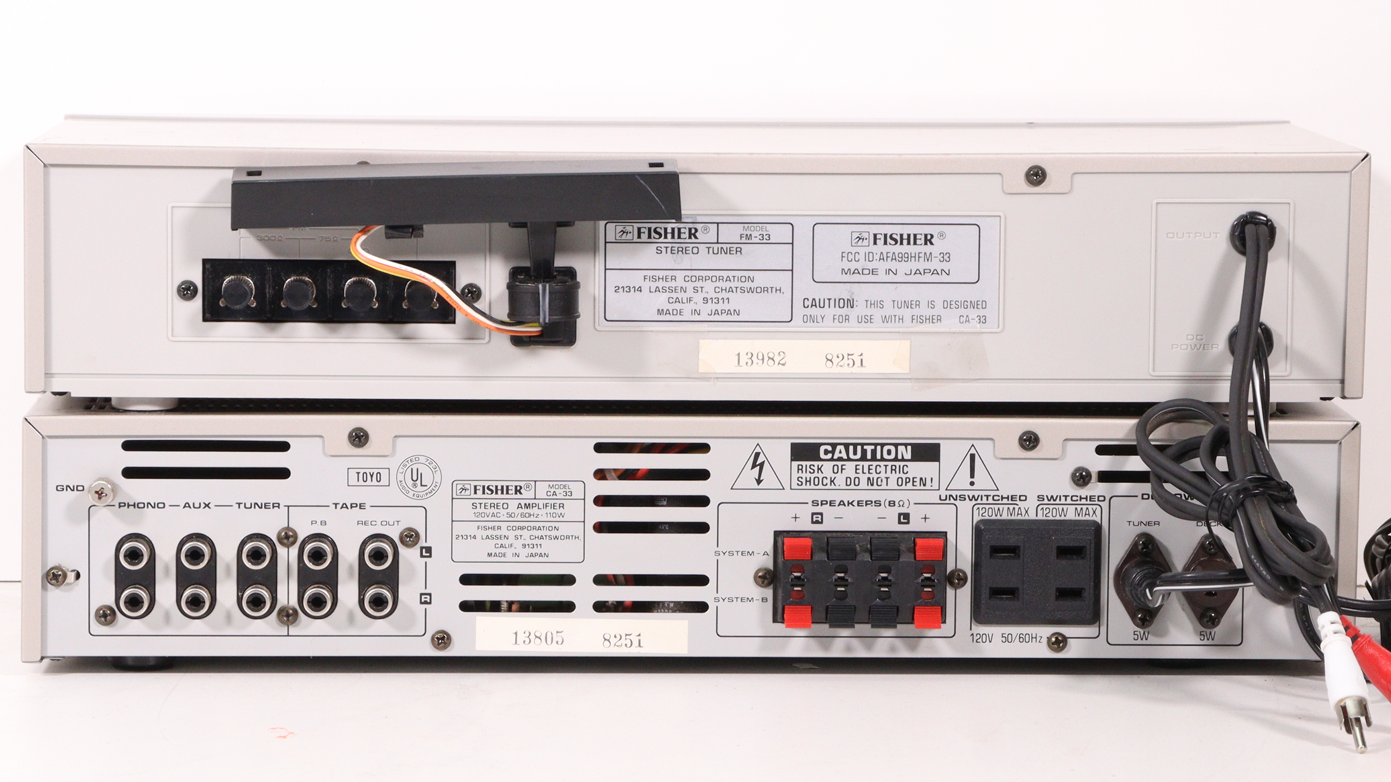 Fisher Audio System Bundle Pair FM-33 Stereo Tuner and CA-33 Stereo Am ...