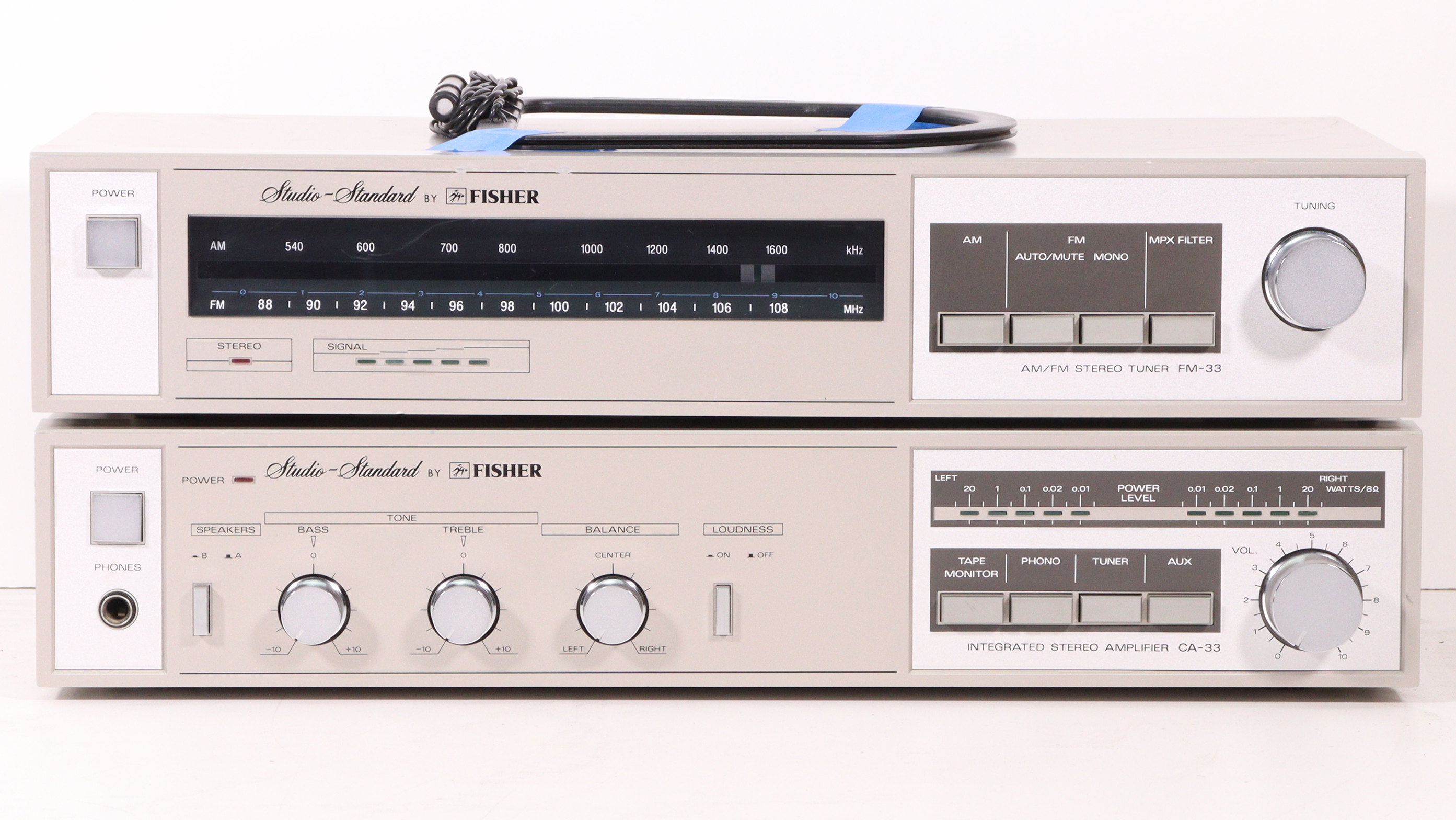Fisher Audio System Bundle Pair FM-33 Stereo Tuner and CA-33 Stereo Am ...
