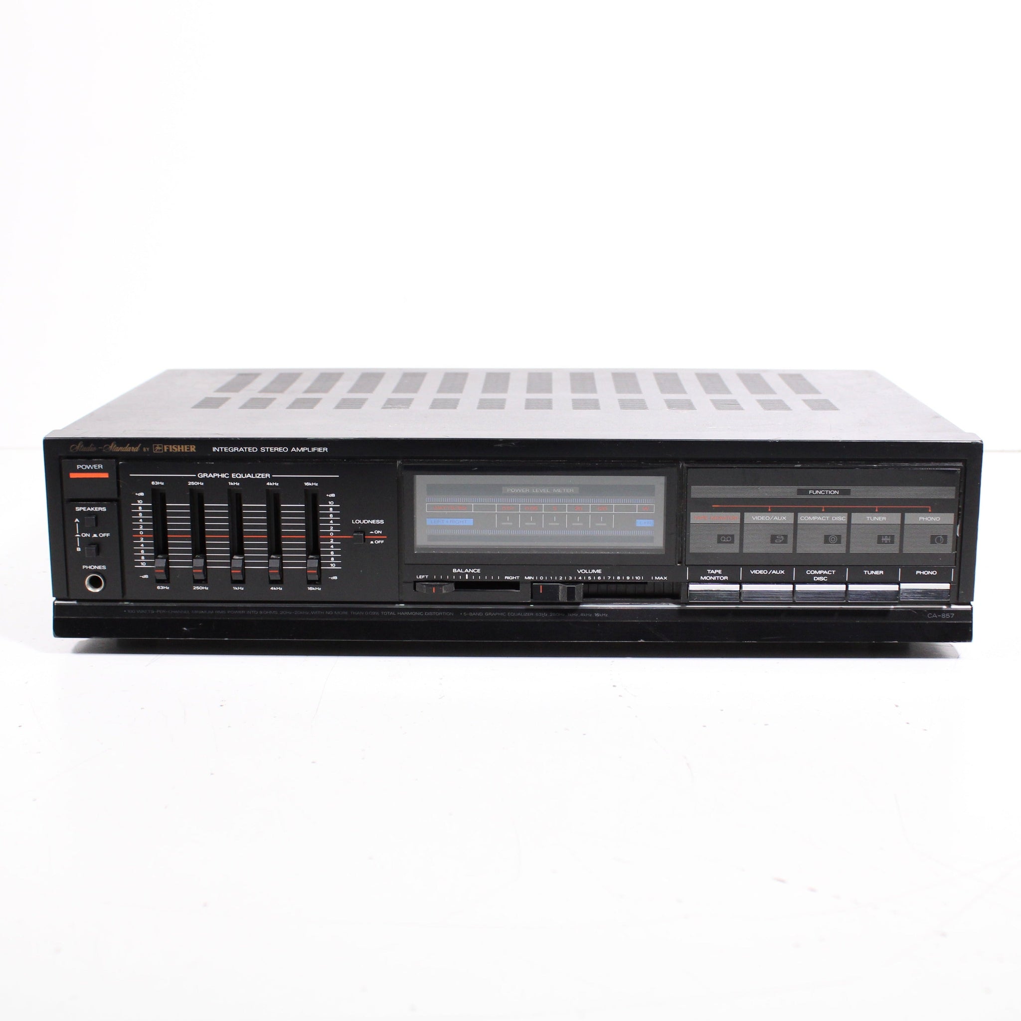 Fisher CA-857 Integrated Stereo Amplifier with 5-Band Graphic Equalize