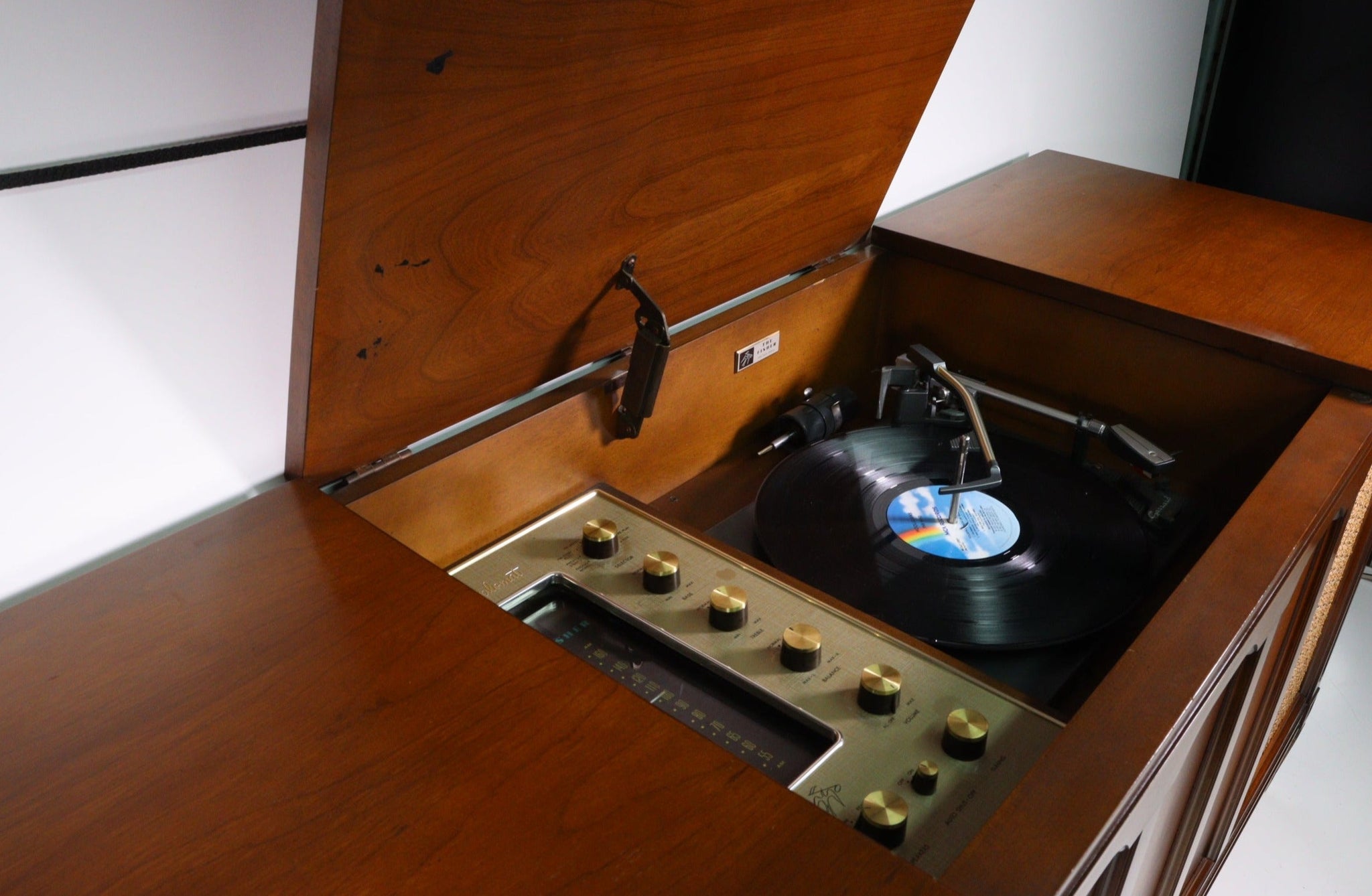 Fisher D-391 E-491 Diplomat Tube Stereo Console Record Player Cabinet