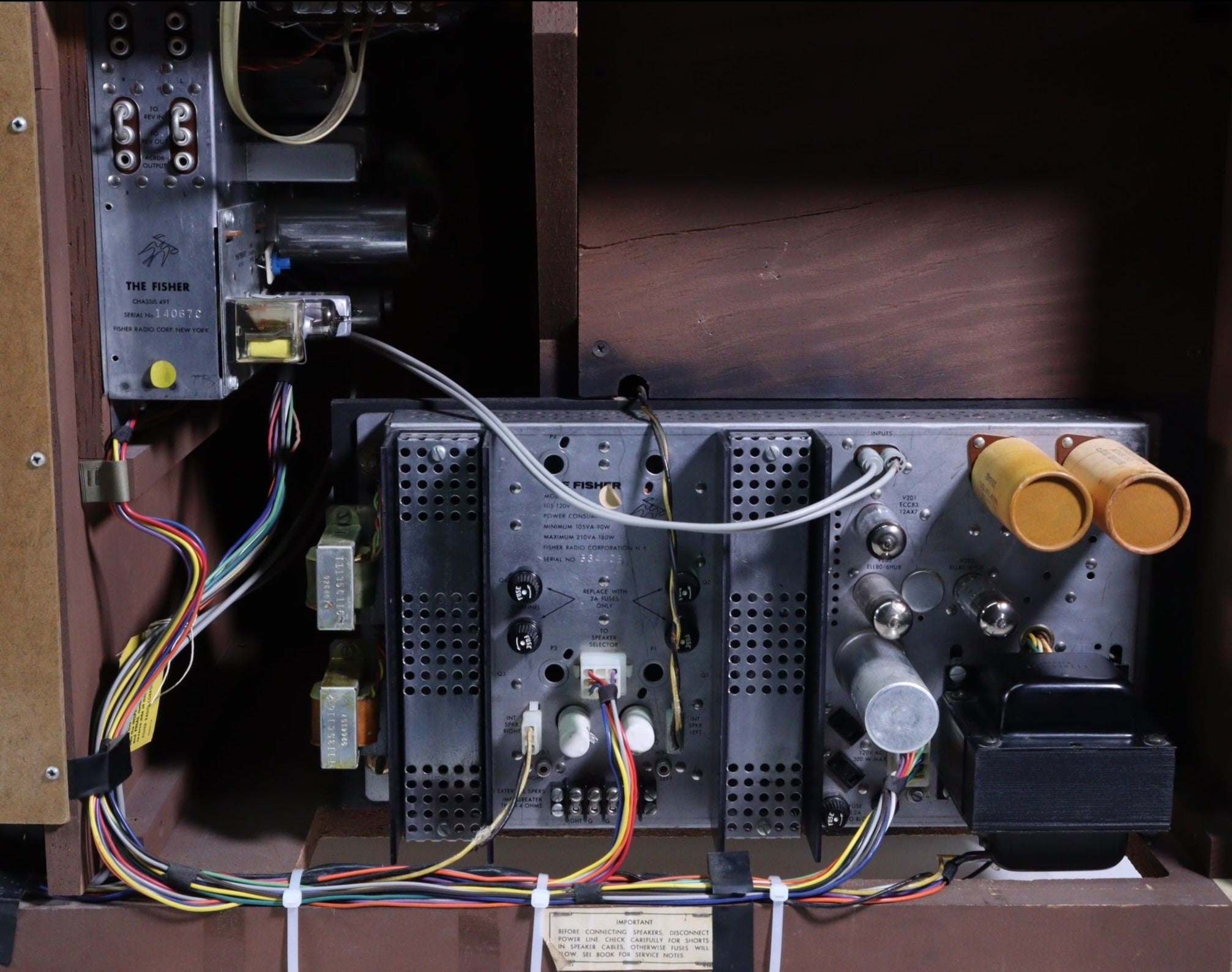 Fisher D-391 E-491 Diplomat Tube Stereo Console Record Player Cabinet