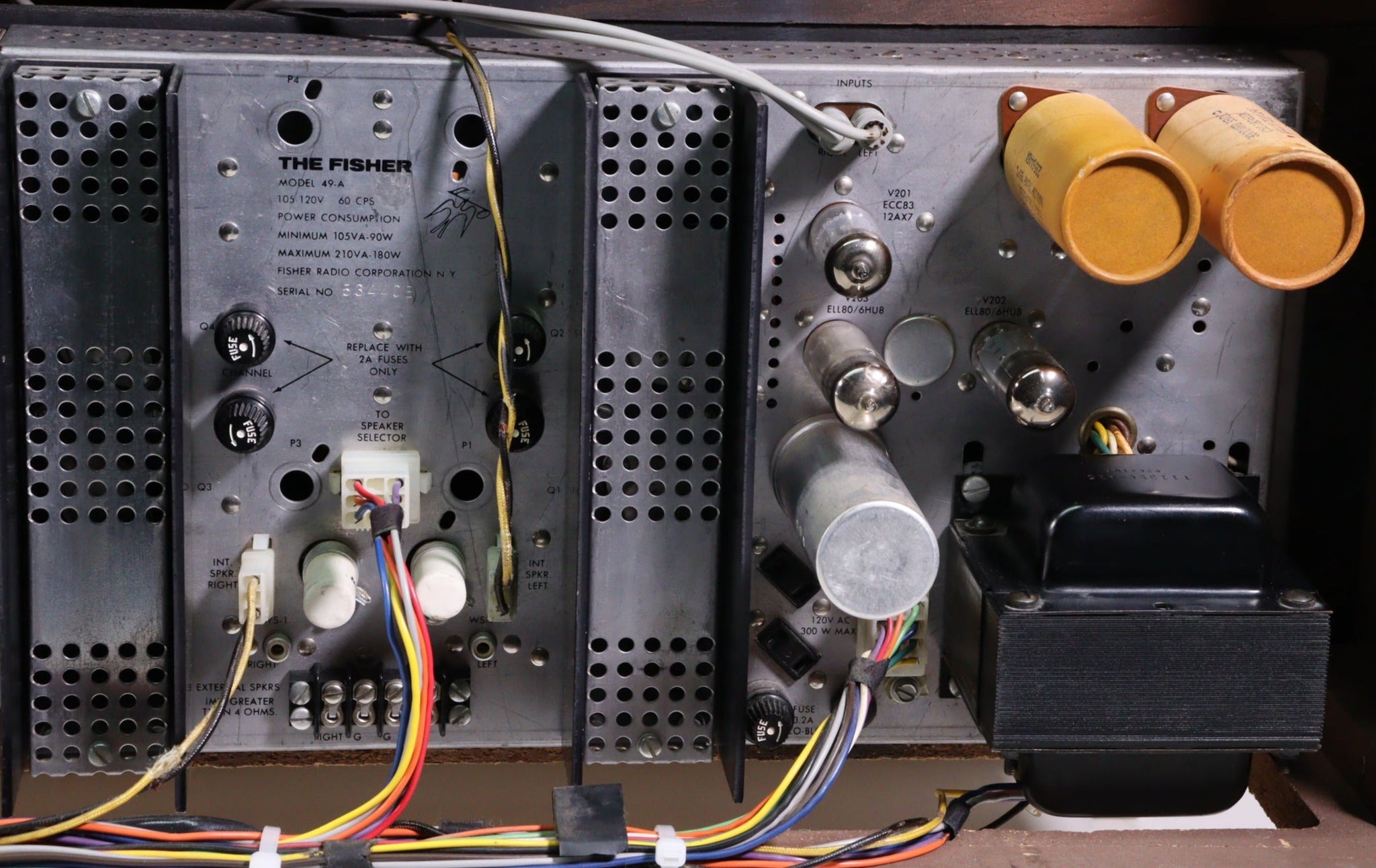 Fisher D-391 E-491 Diplomat Tube Stereo Console Record Player Cabinet