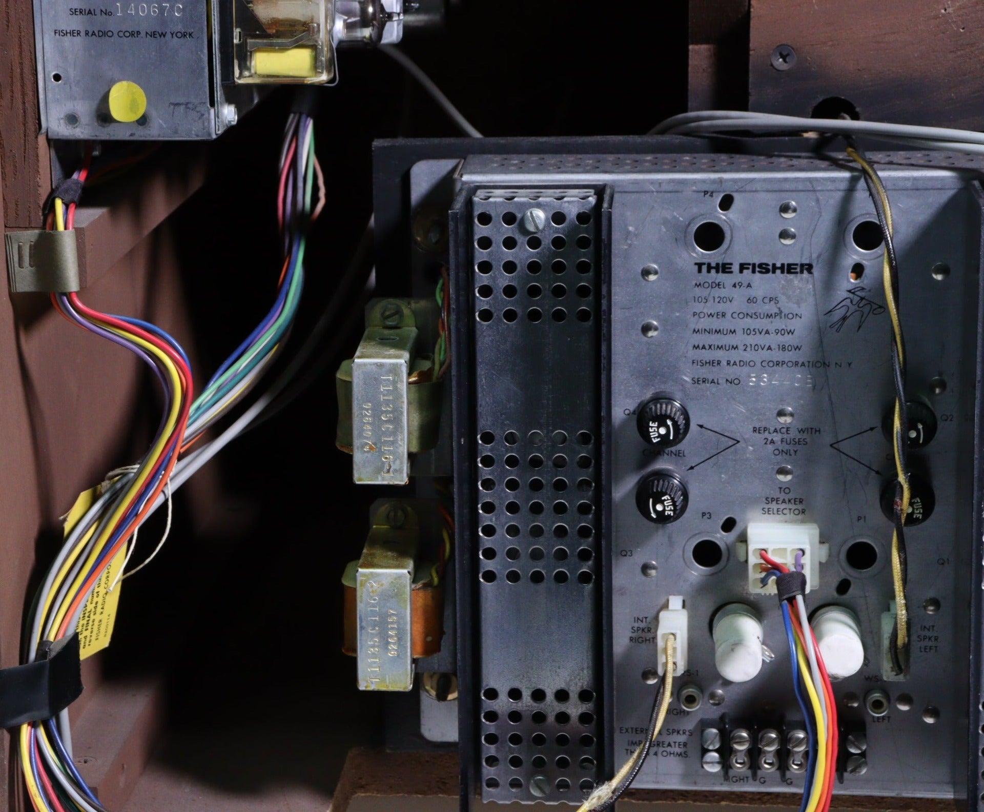 Fisher D-391 E-491 Diplomat Tube Stereo Console Record Player Cabinet