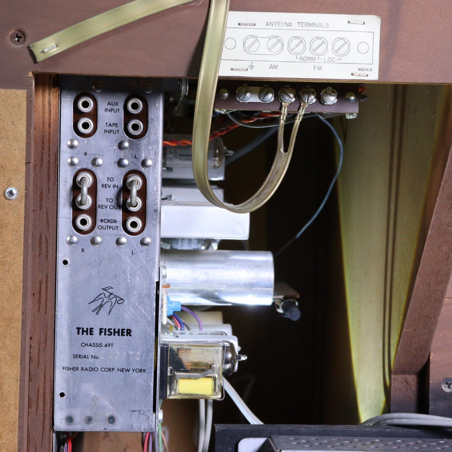 Fisher D-391 E-491 Diplomat Tube Stereo Console Record Player Cabinet