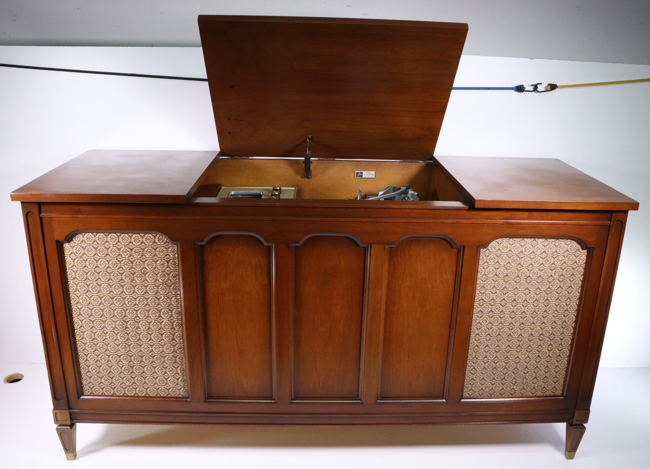 Fisher D-391 E-491 Diplomat Tube Stereo Console Record Player Cabinet ...