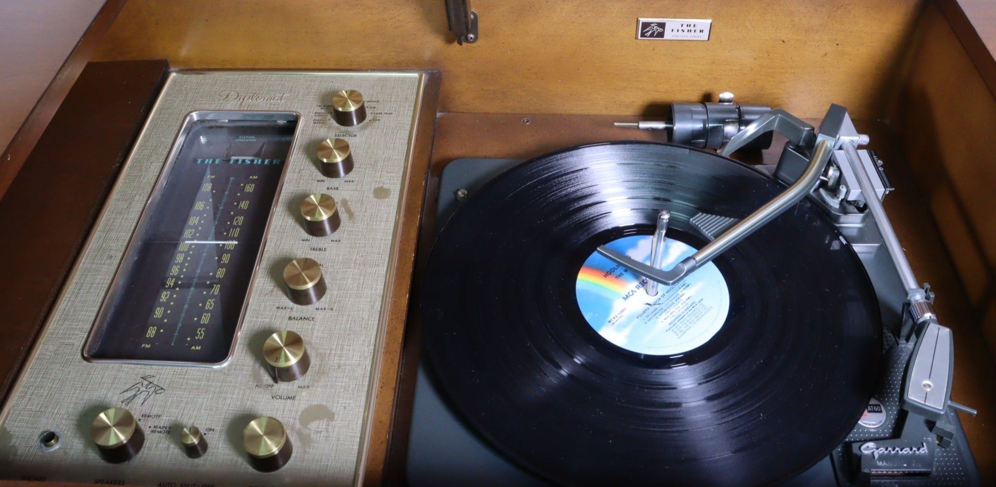 Fisher D-391 E-491 Diplomat Tube Stereo Console Record Player Cabinet