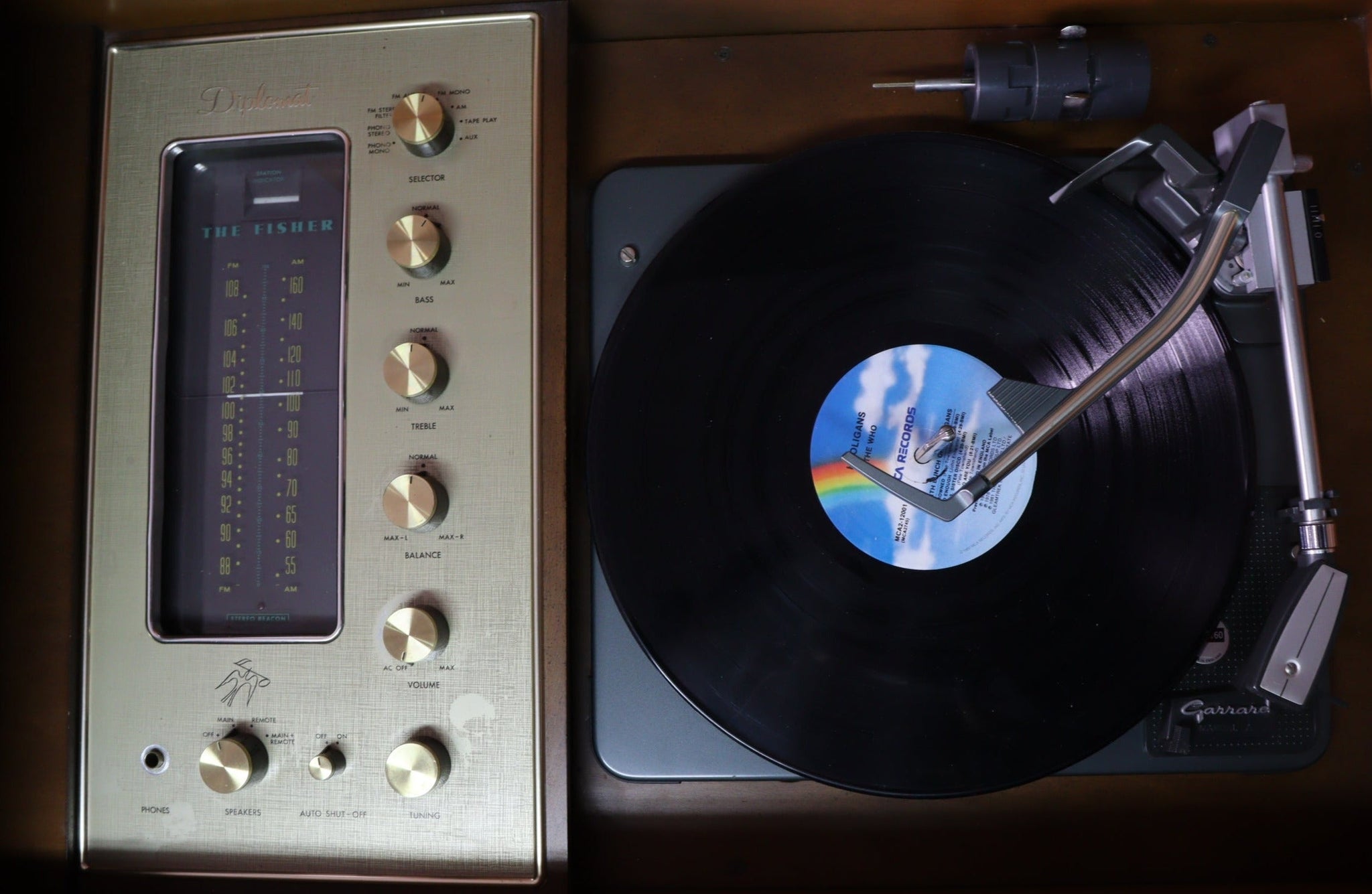 Fisher D-391 E-491 Diplomat Tube Stereo Console Record Player Cabinet