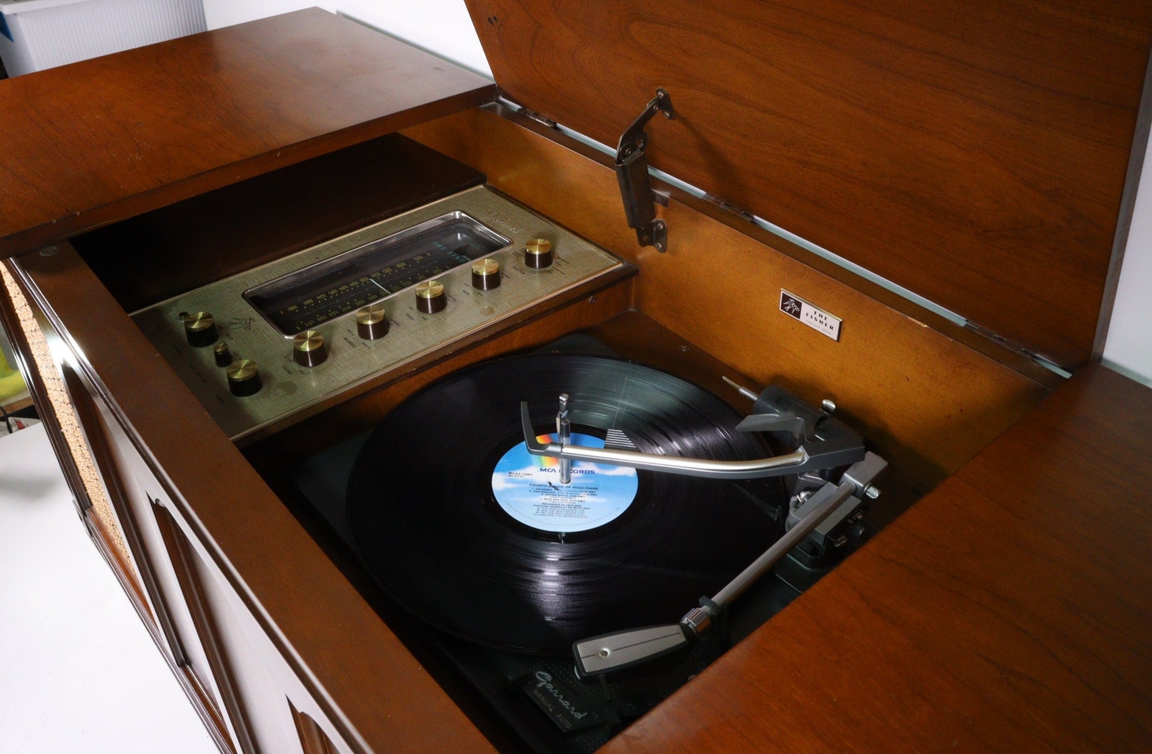 Fisher D-391 E-491 Diplomat Tube Stereo Console Record Player Cabinet ...