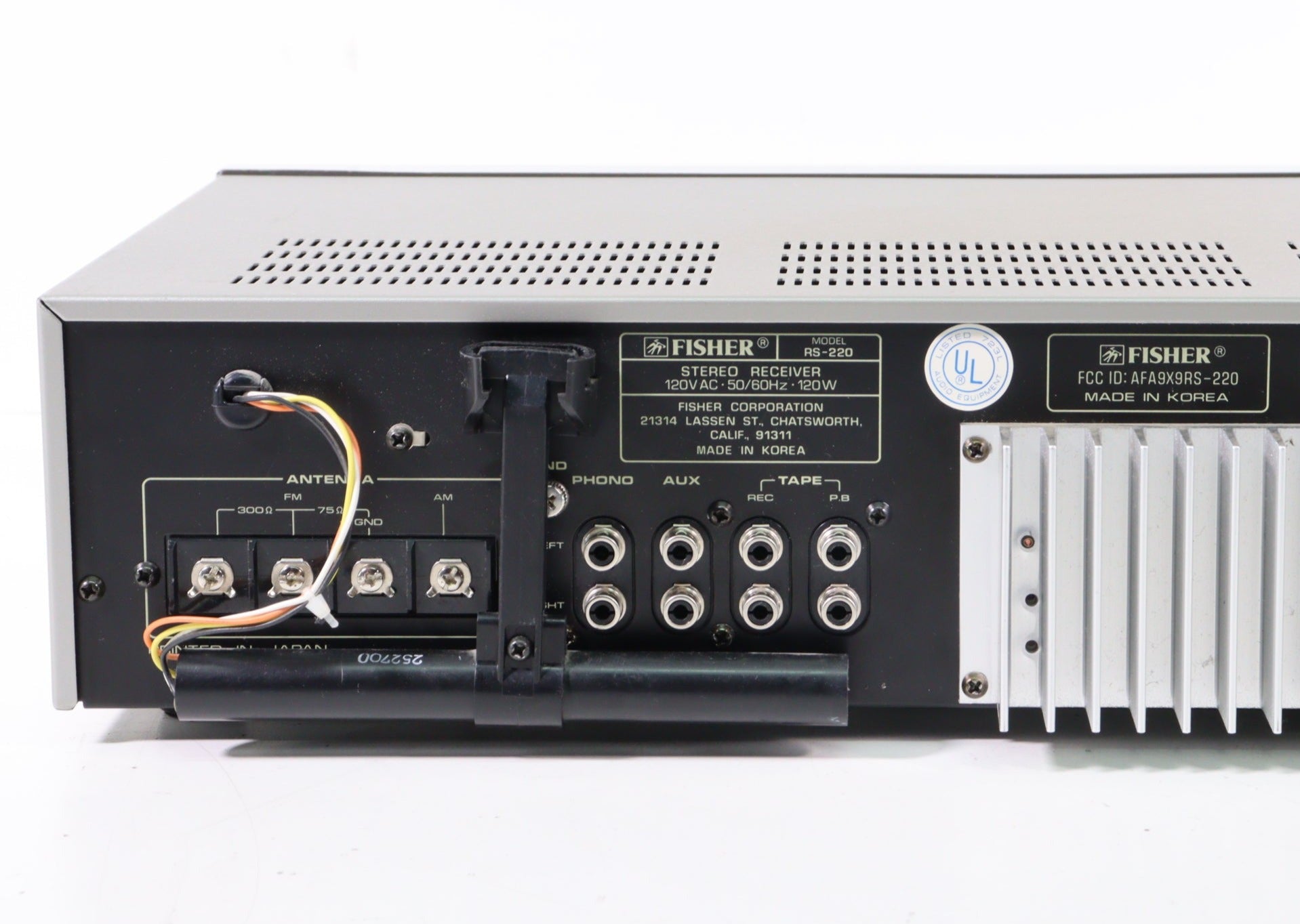 Fisher RS-220 Studio Standard AM FM Stereo Receiver with Built-in Grap
