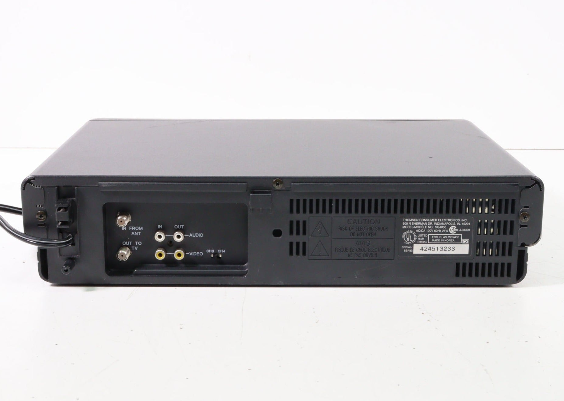 GE General Electric VG4036 4-Head VCR VHS Player Recorder Pro-Fect Vid