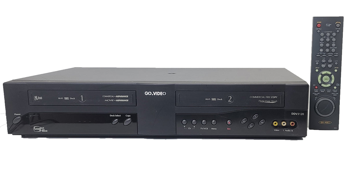 GoVideo DDV3120 Dual Deck VHS Player with S-Video Input — SpenCertified
