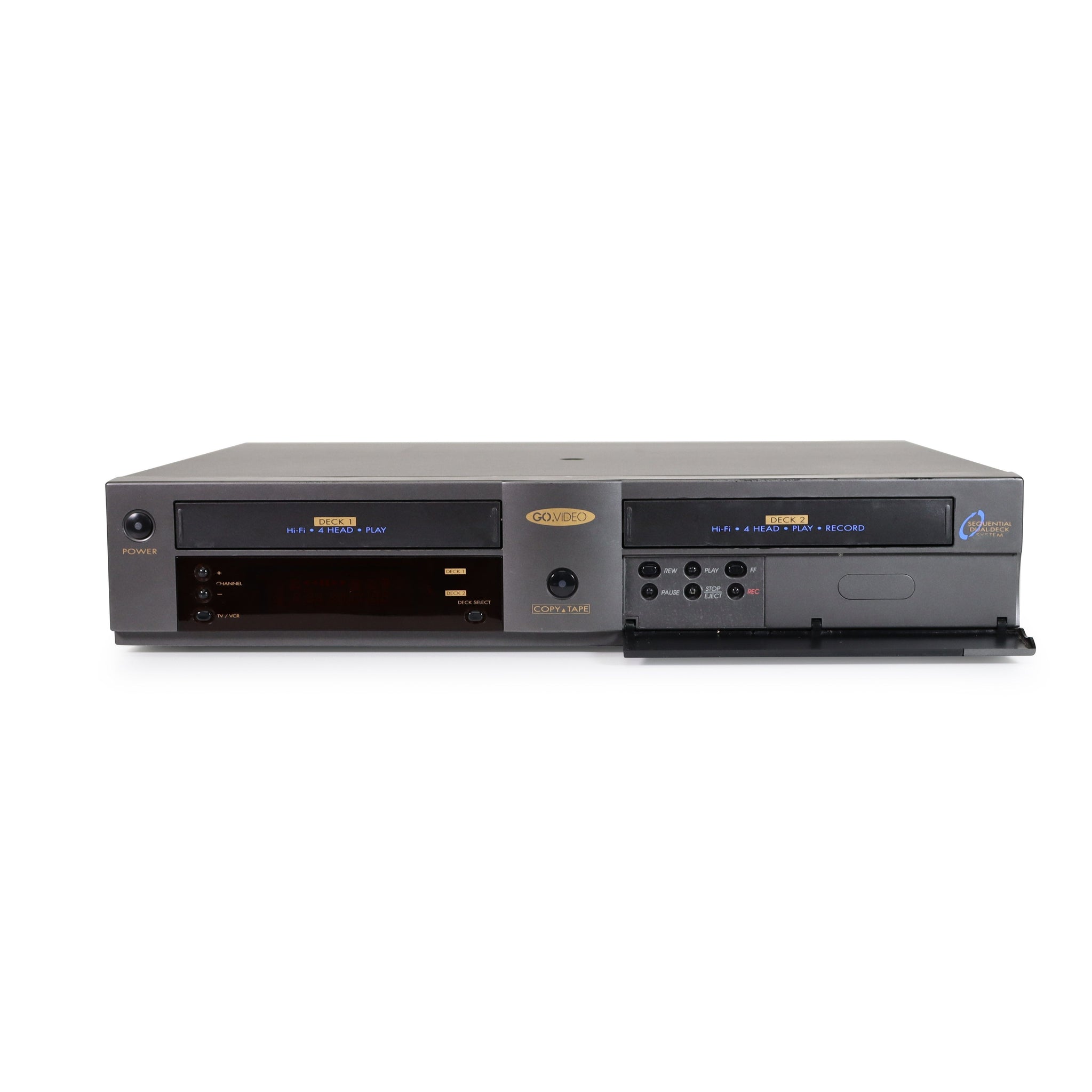 GoVideo DDV9050 Dual Deck VCR VHS Player Recorder Hi-Fi Stereo Audio ...