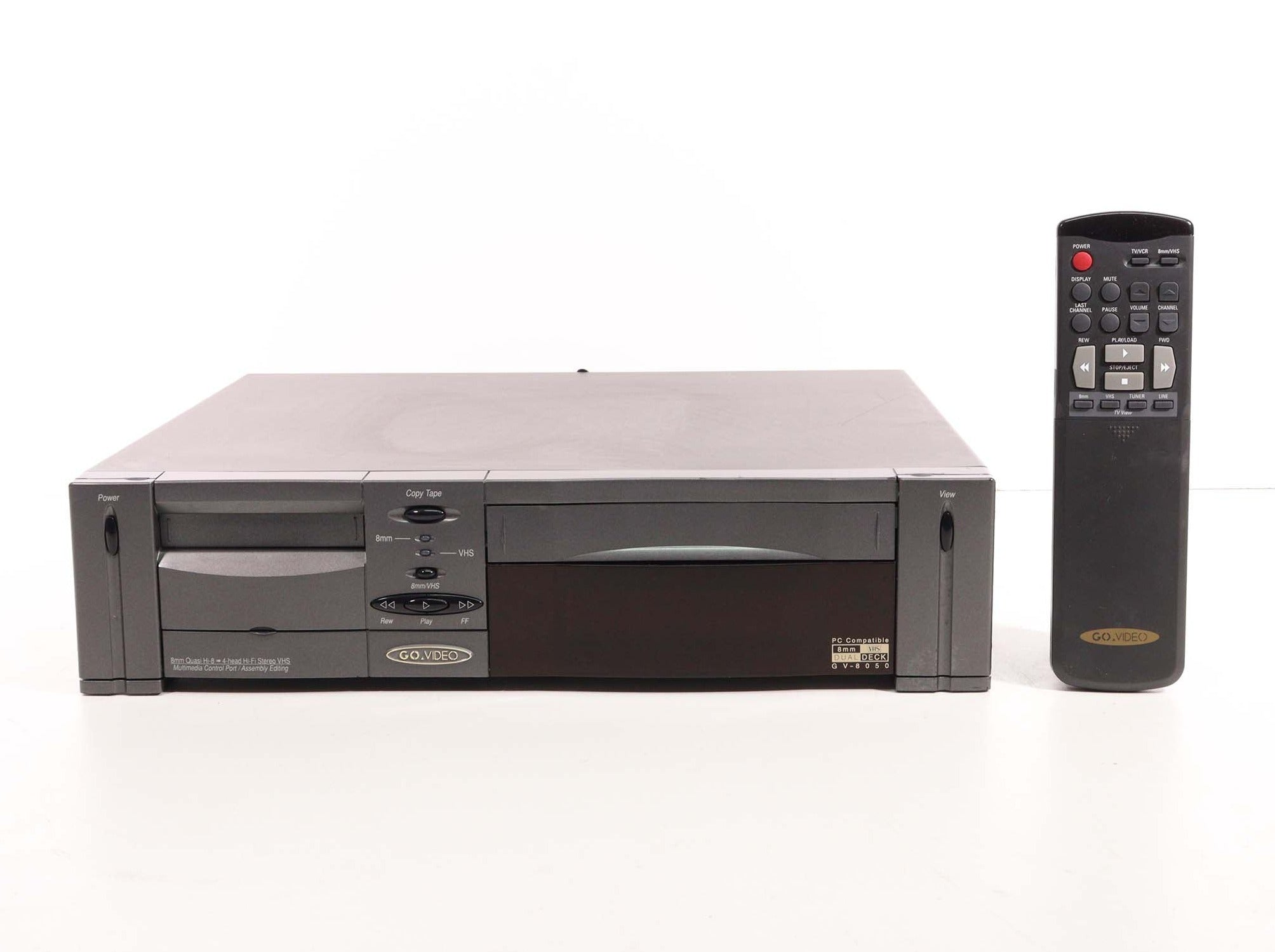 GoVideo GV-8050 Dual Deck VCR Hi8 8mm Player (With Remote) — SpenCertified