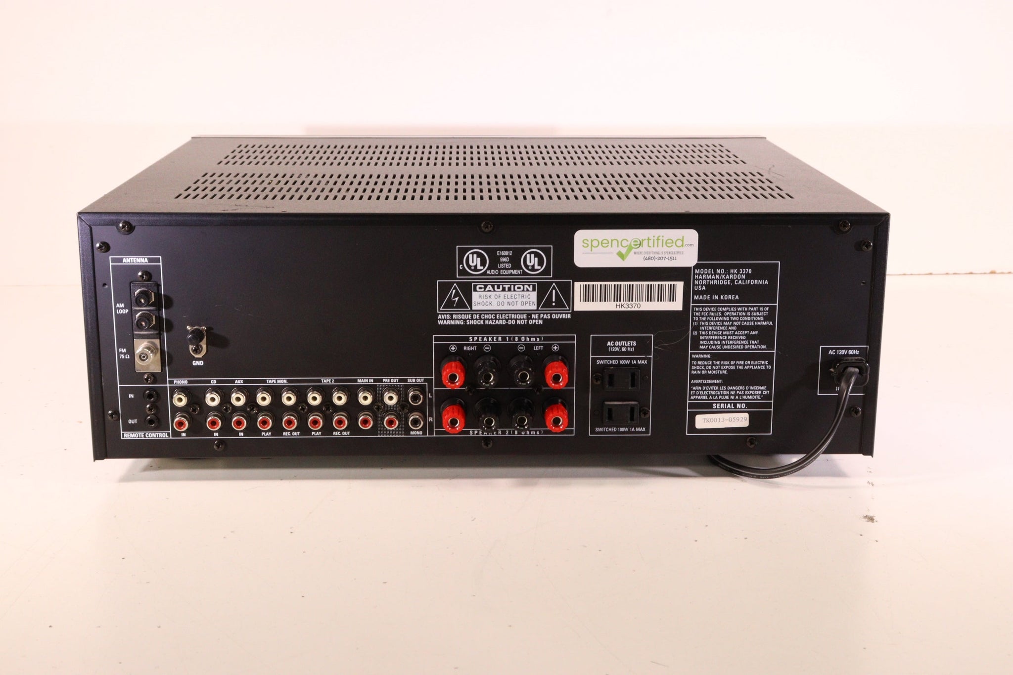 Harman / Kardon HK 3370 Stereo Receiver (NO REMOTE)