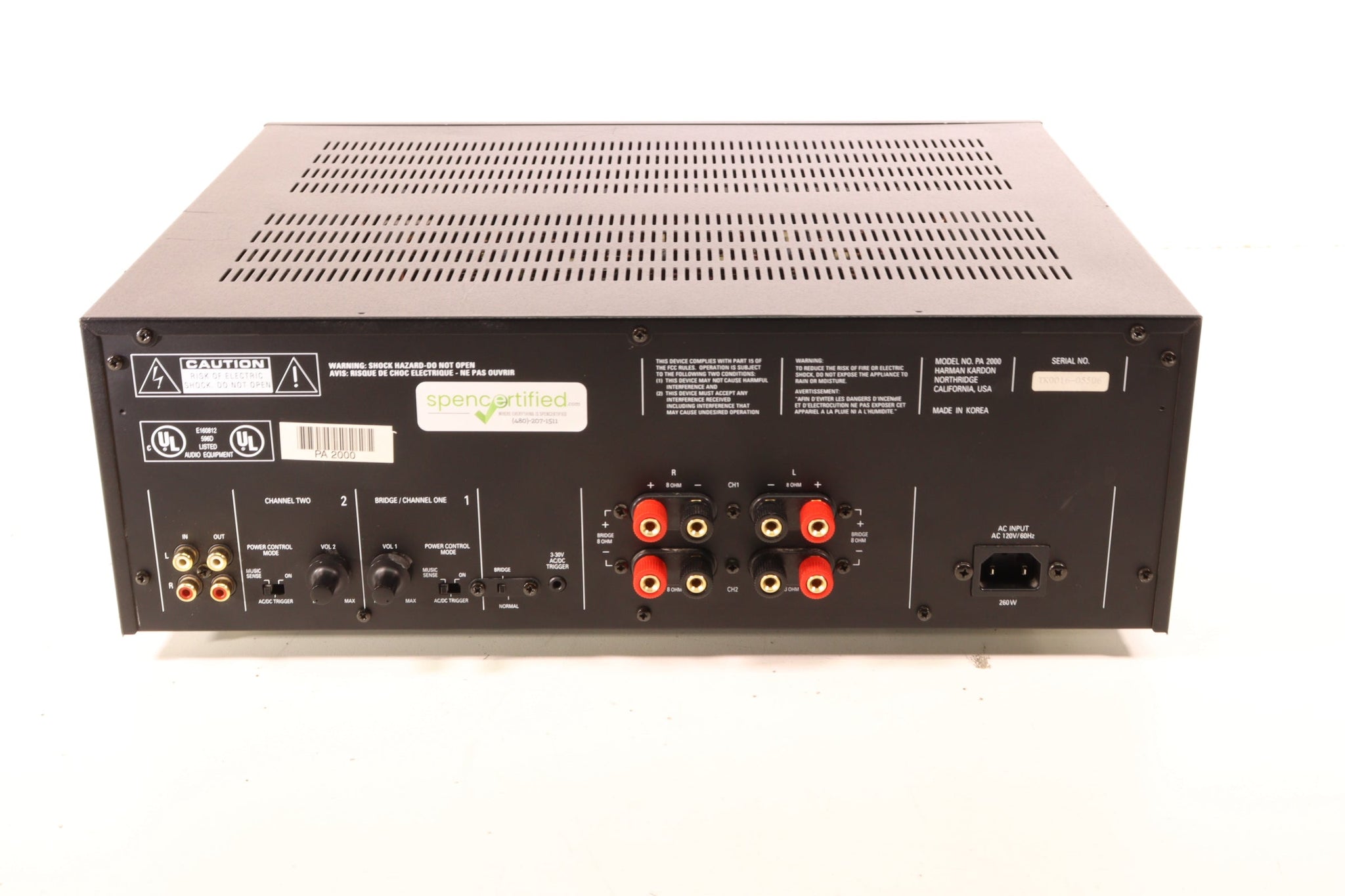 Harman Kardon PA 2000 Bridgeable Multichannel Amplifier