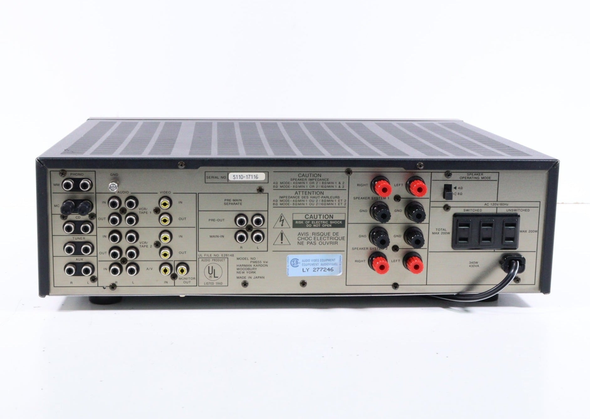 Harman Kardon PM655 Vxi High Voltage High Current Integrated Amplifier ...