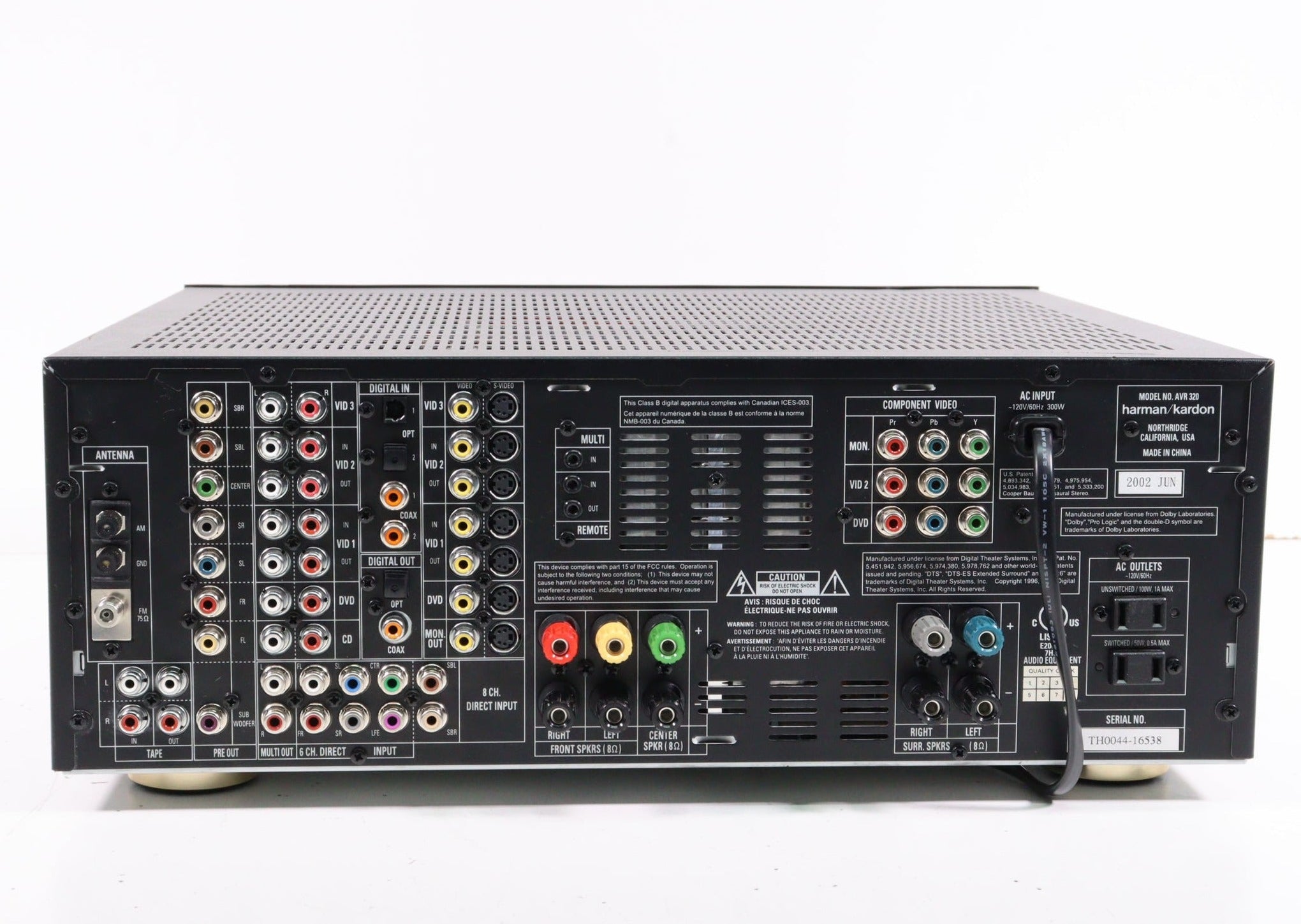 Harman/Kardon AVR 320 Home Theater AV Receiver System (NO REMOTE ...